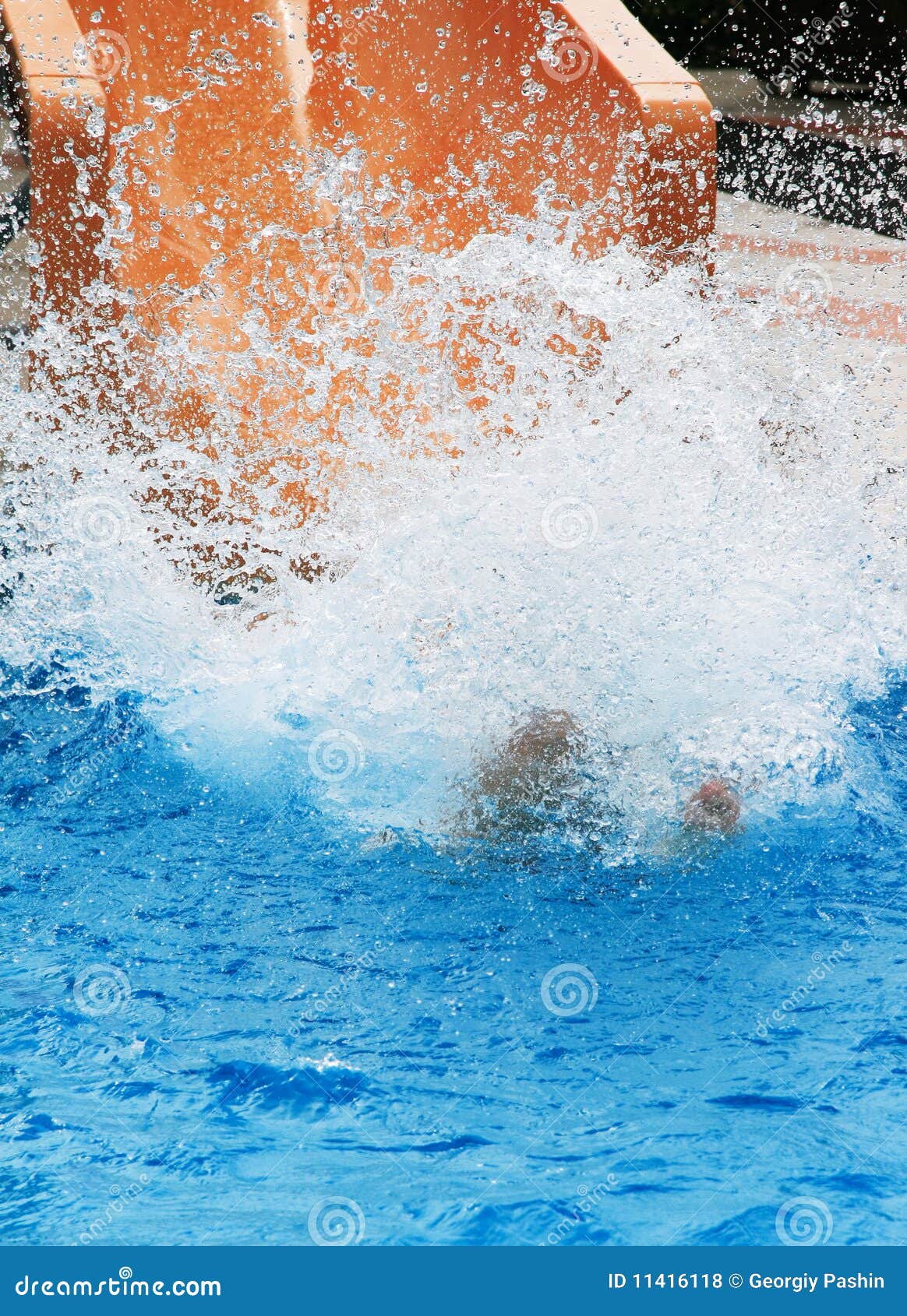 Splashes on waterslide stock photo. Image of little, heat - 11416118