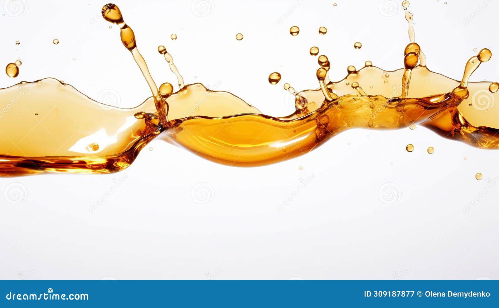 Splashes of Yellow Transparent Liquid on White Background. Stock ...