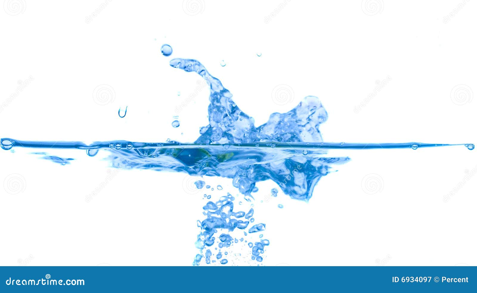 Splashing blue water stock image. Image of macro, bubble - 6934097