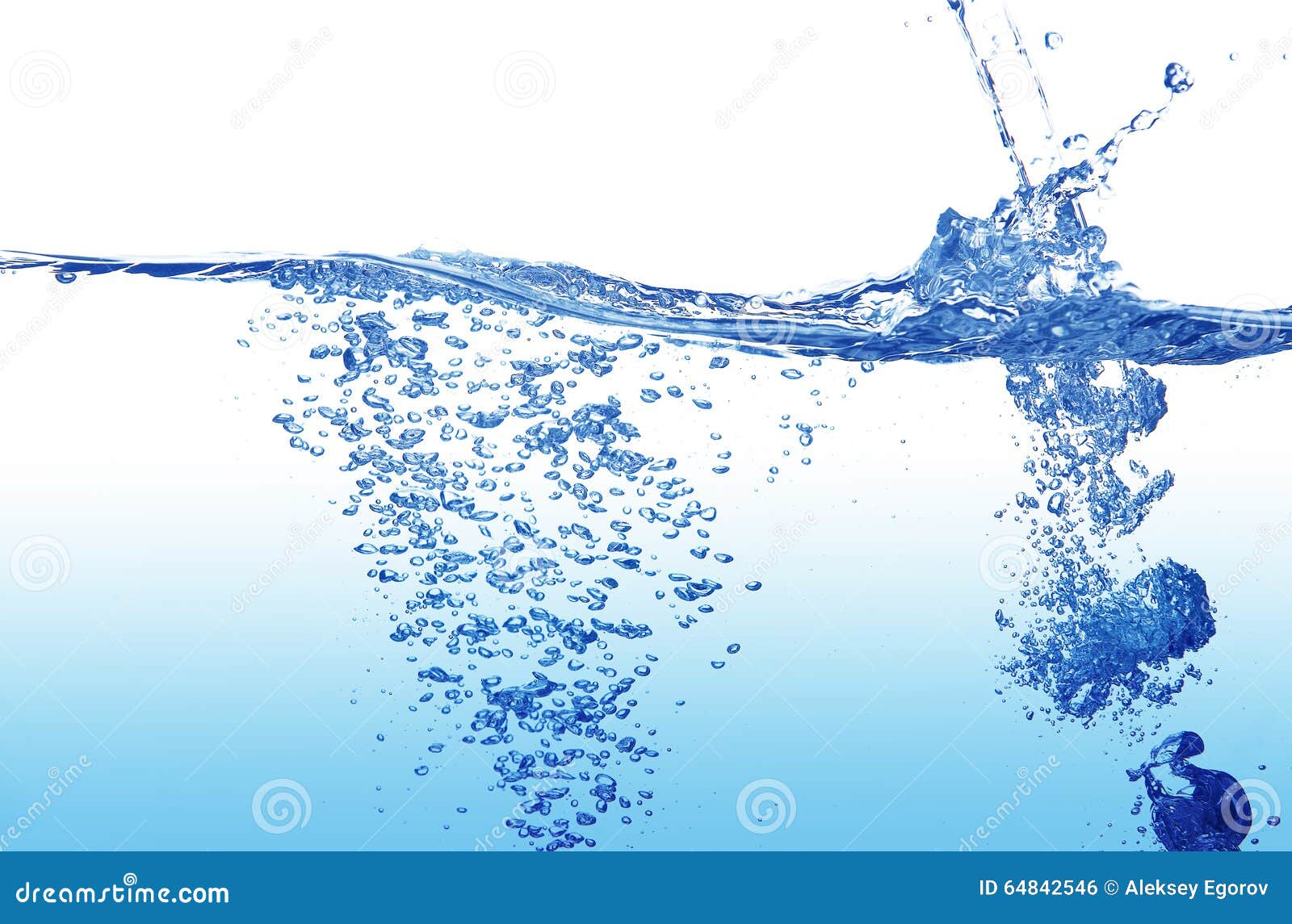 Splashing blue water stock photo. Image of fresh, purity - 64842546
