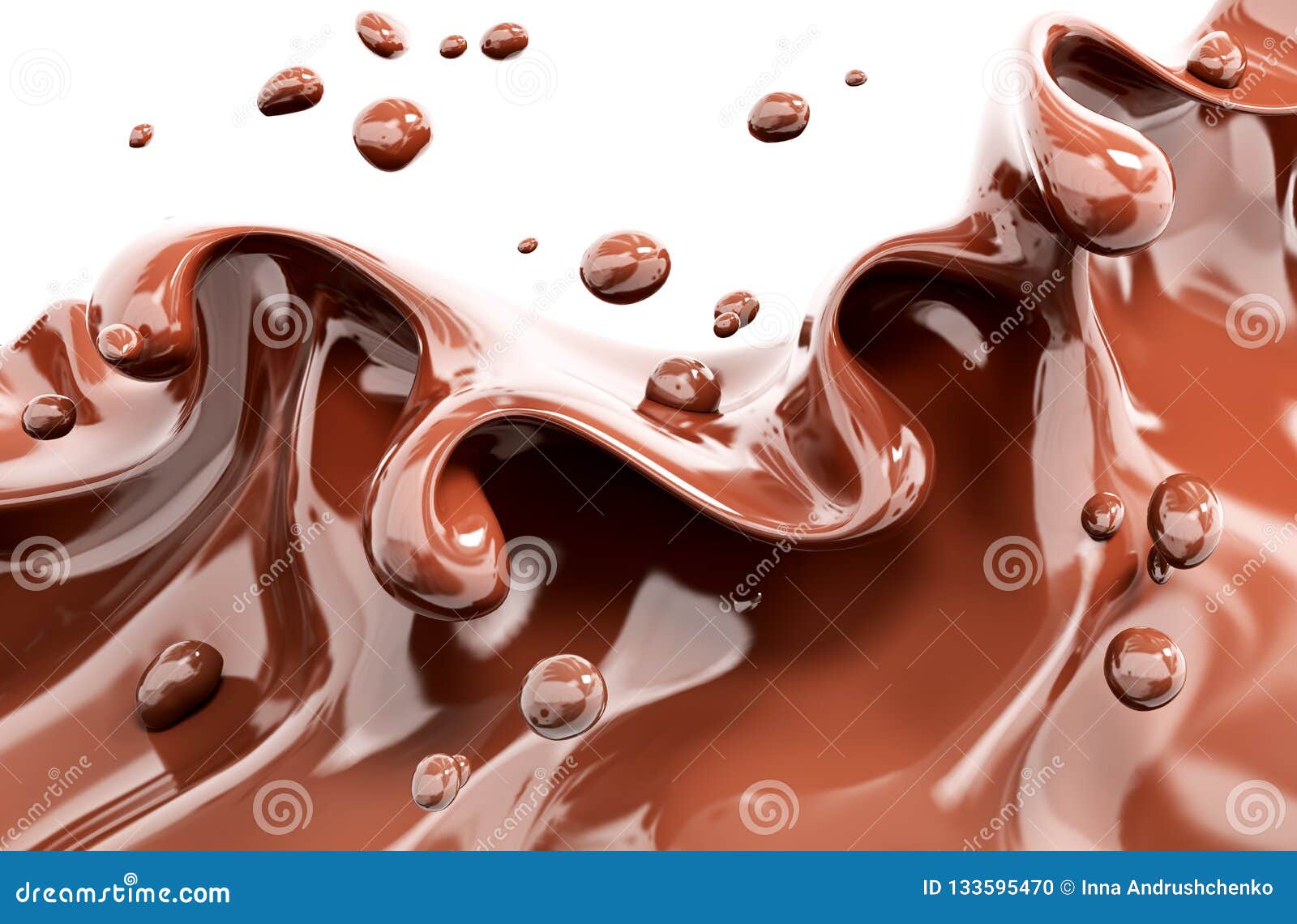 Splashing Chocolate Abstract Background, 3d Rendering Stock ...