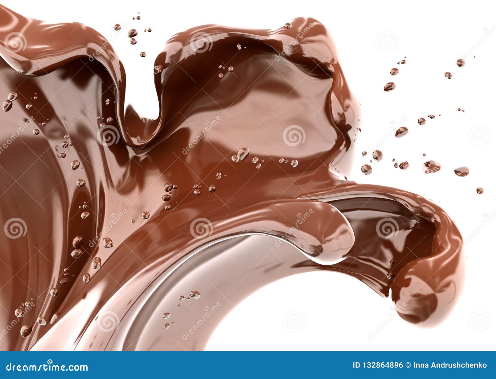 Splashing Chocolate Abstract Background, 3d Rendering Stock ...