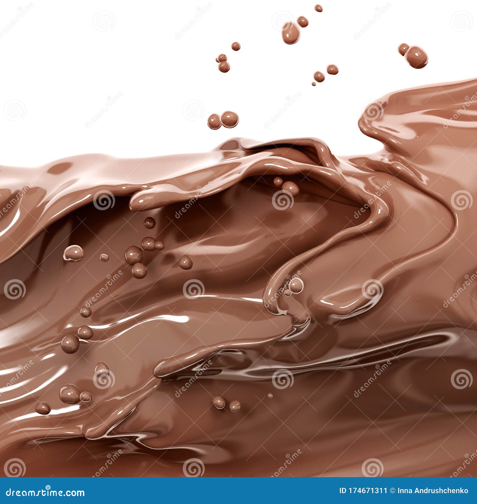Splashing of Chocolate Abstract Background, 3d Rendering Stock ...