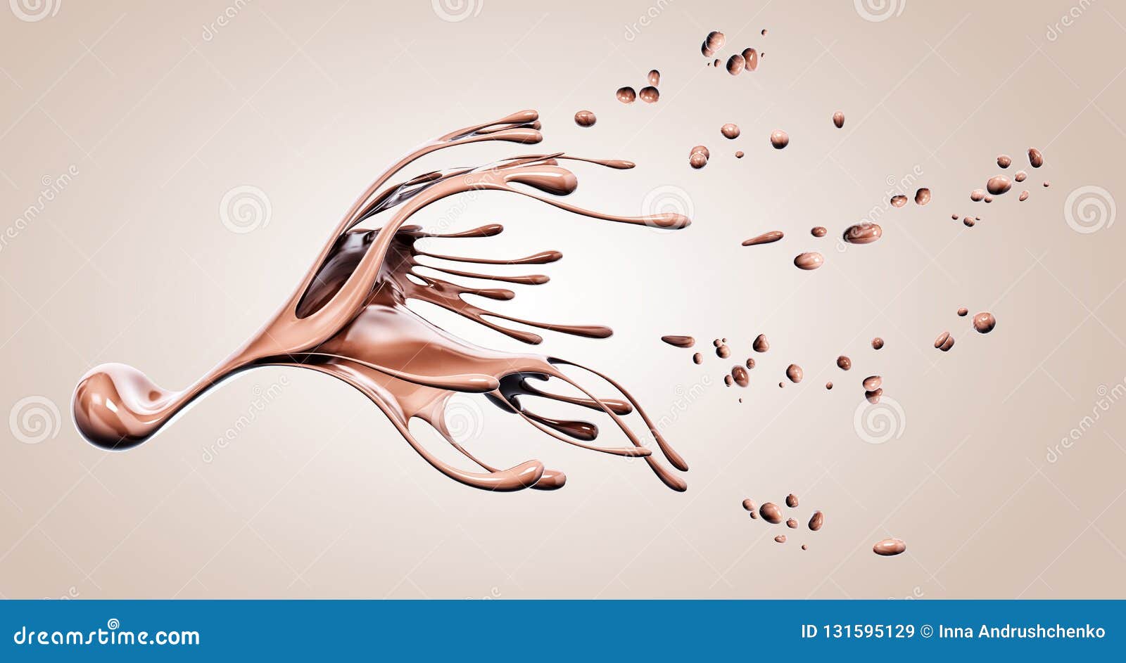 Splashing Chocolate Blob Abstract Background, Isolated 3d Rendering ...