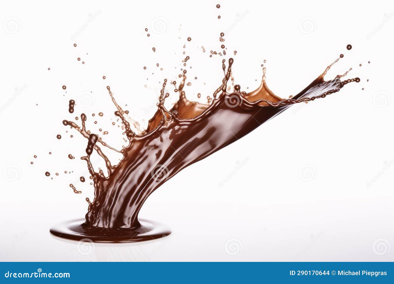 Splashing Chocolate Isolated on a White Background Stock Illustration ...