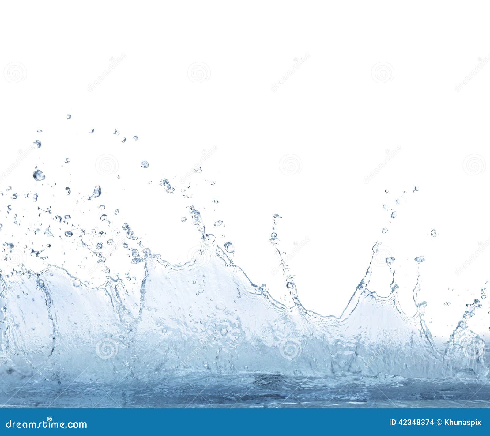 Splashing Clear Water on White Background Use for Refreshment an Stock ...
