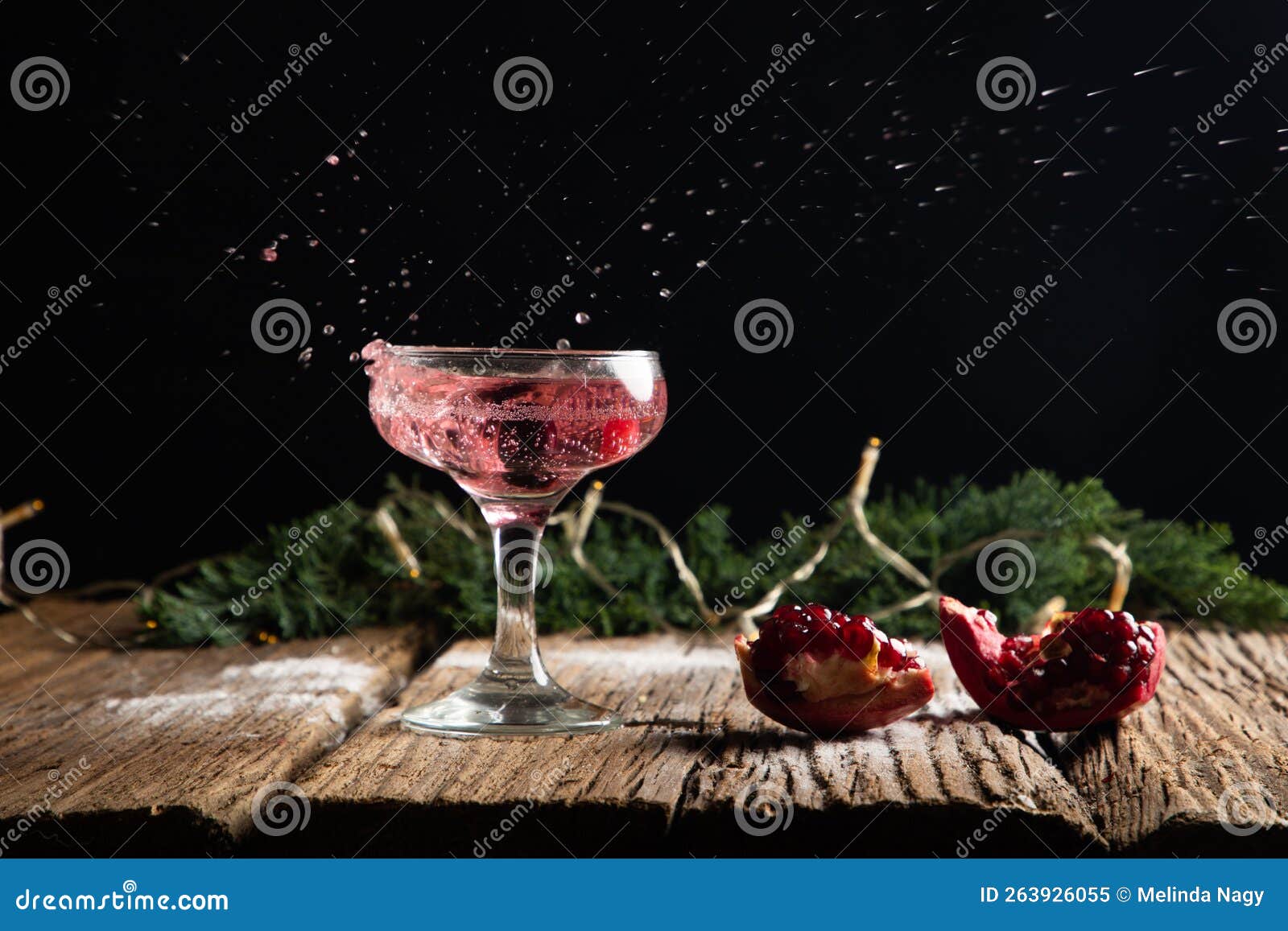 Splashing Cocktail and Fireworks for New Year Stock Image - Image of ...