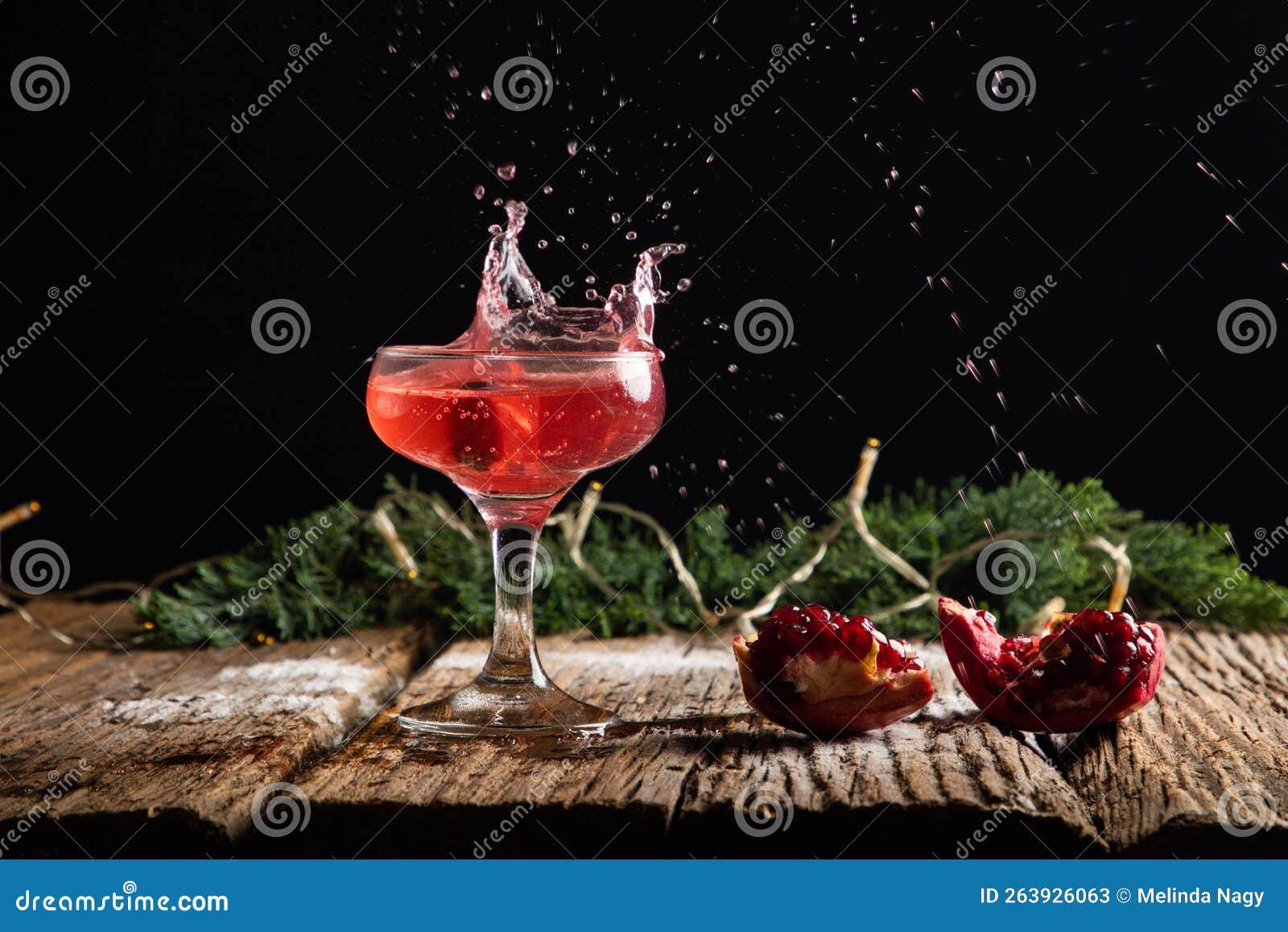 Splashing Cocktail and Fireworks for New Year Stock Image - Image of ...