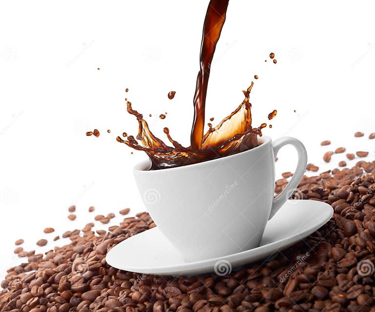 Splashing coffee stock image. Image of bean, splash, coffee - 19713255