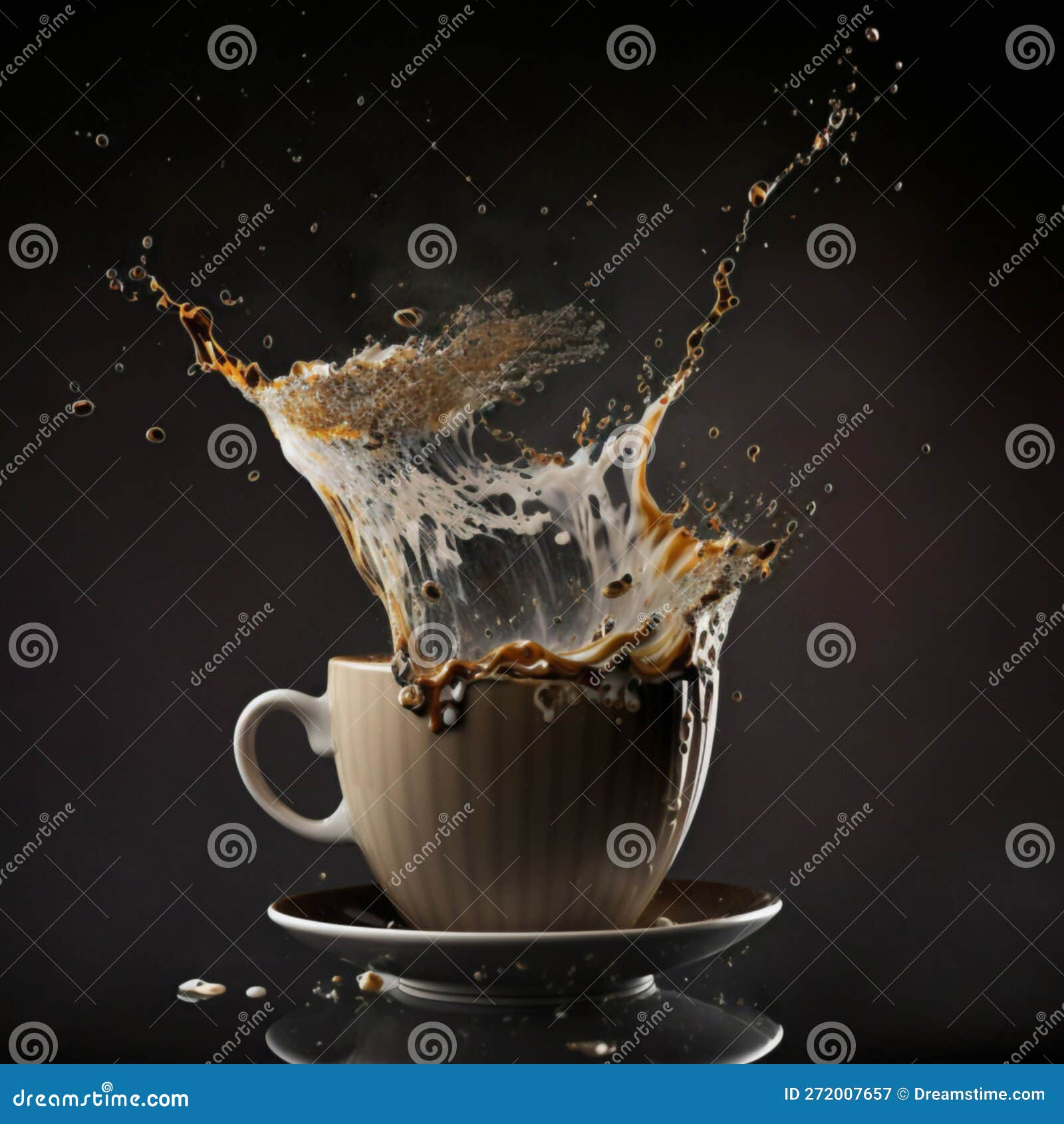 Splashing coffee in a cup stock image. Image of motion - 272007657