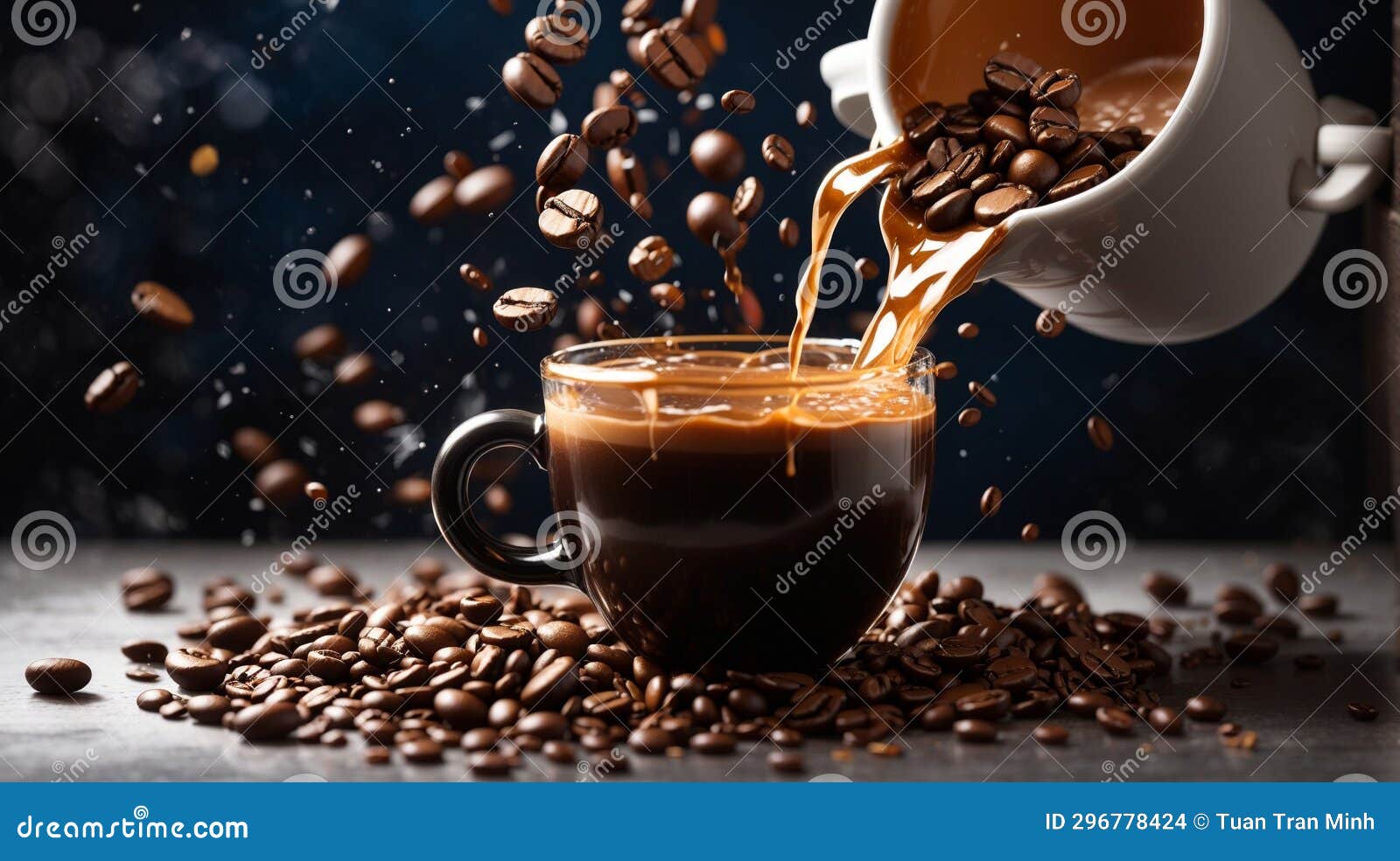 Splashing coffee stock photo. Image of pouring, breakfast - 296778424