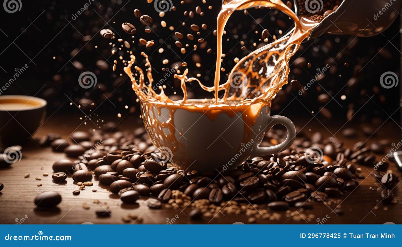 Splashing coffee stock image. Image of surrounded, dish - 296778425