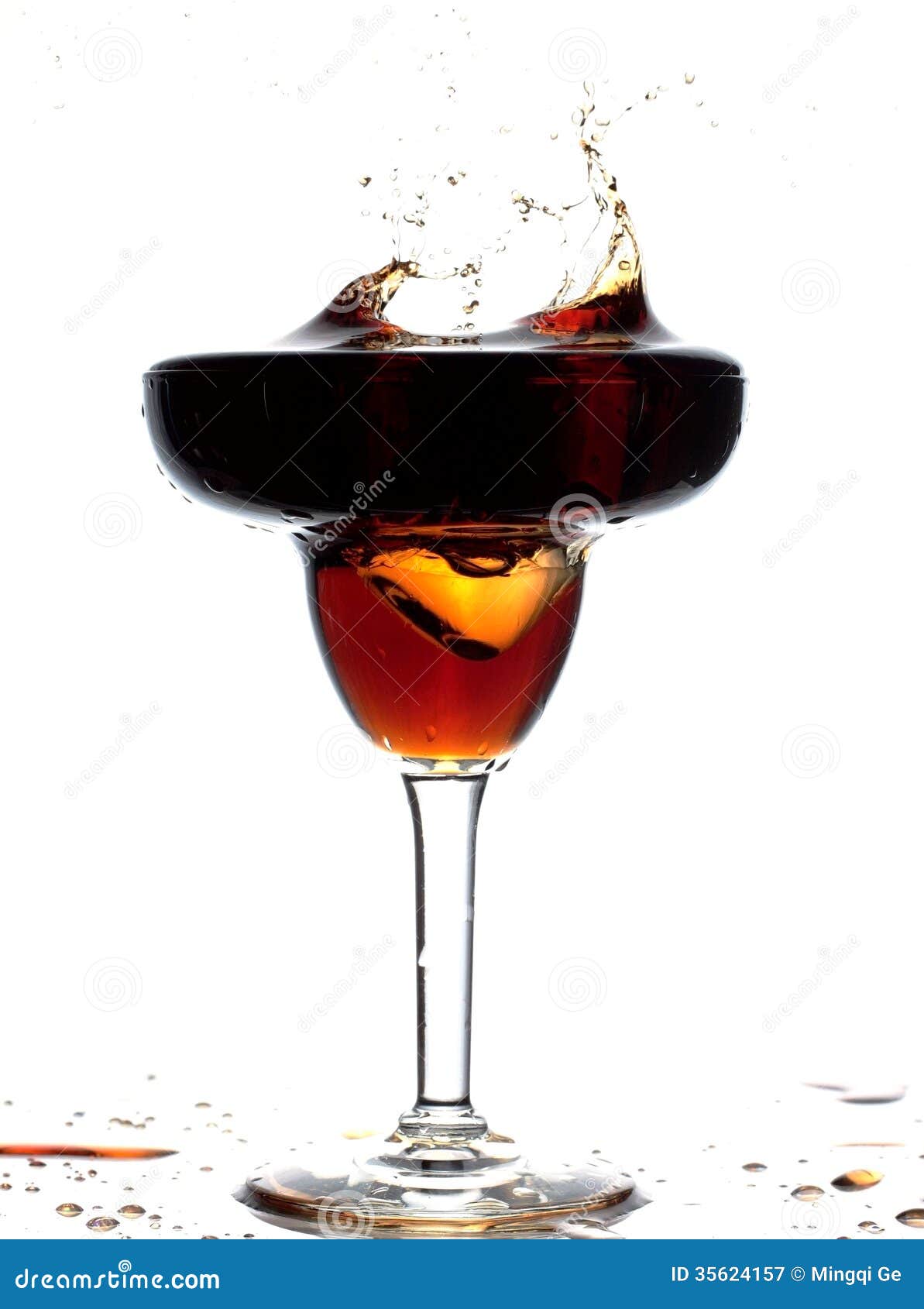 Splashing Coke by Ice Cube Dropping Stock Image - Image of beverage ...