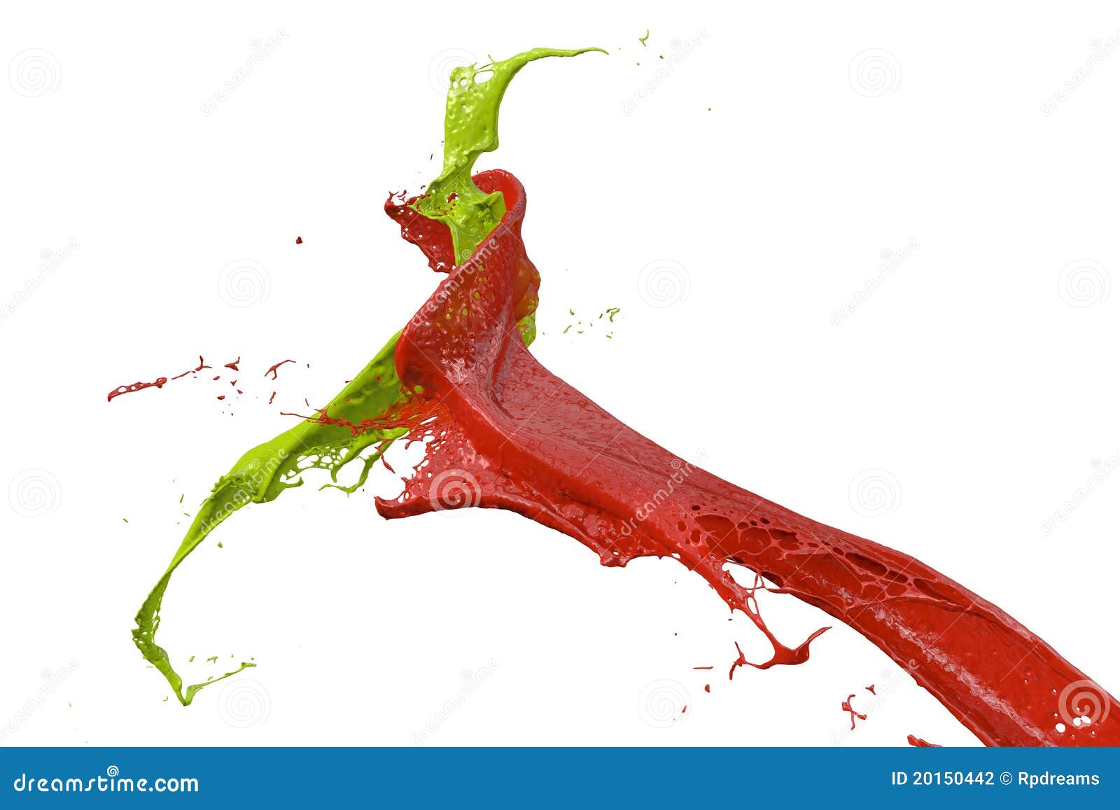 Splashing Color in Red and Green Stock Illustration - Illustration of ...