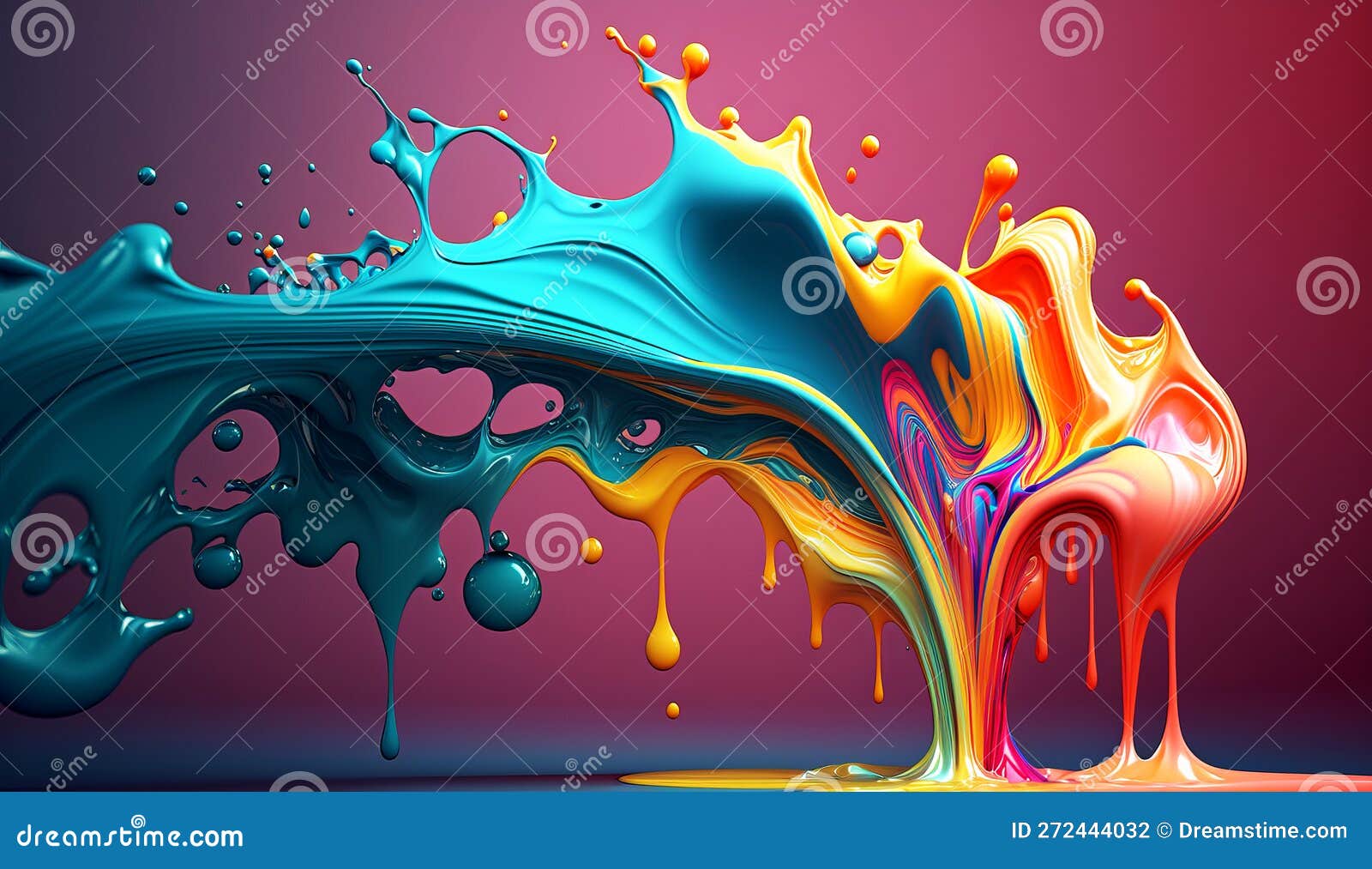 Splashing Colors Mix In Liquid Motion, Underwater Fun Generated By AI ...