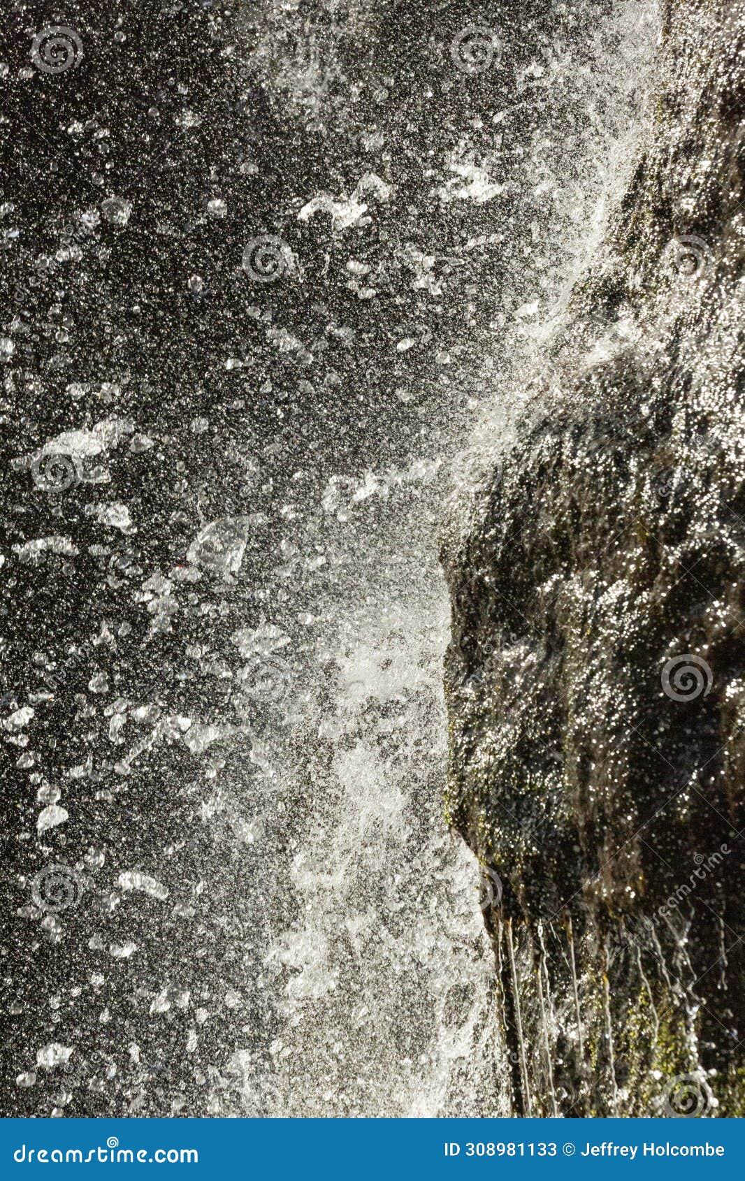 Splashing Drops in a Waterfall Revealed by High Shutter Speed Stock ...