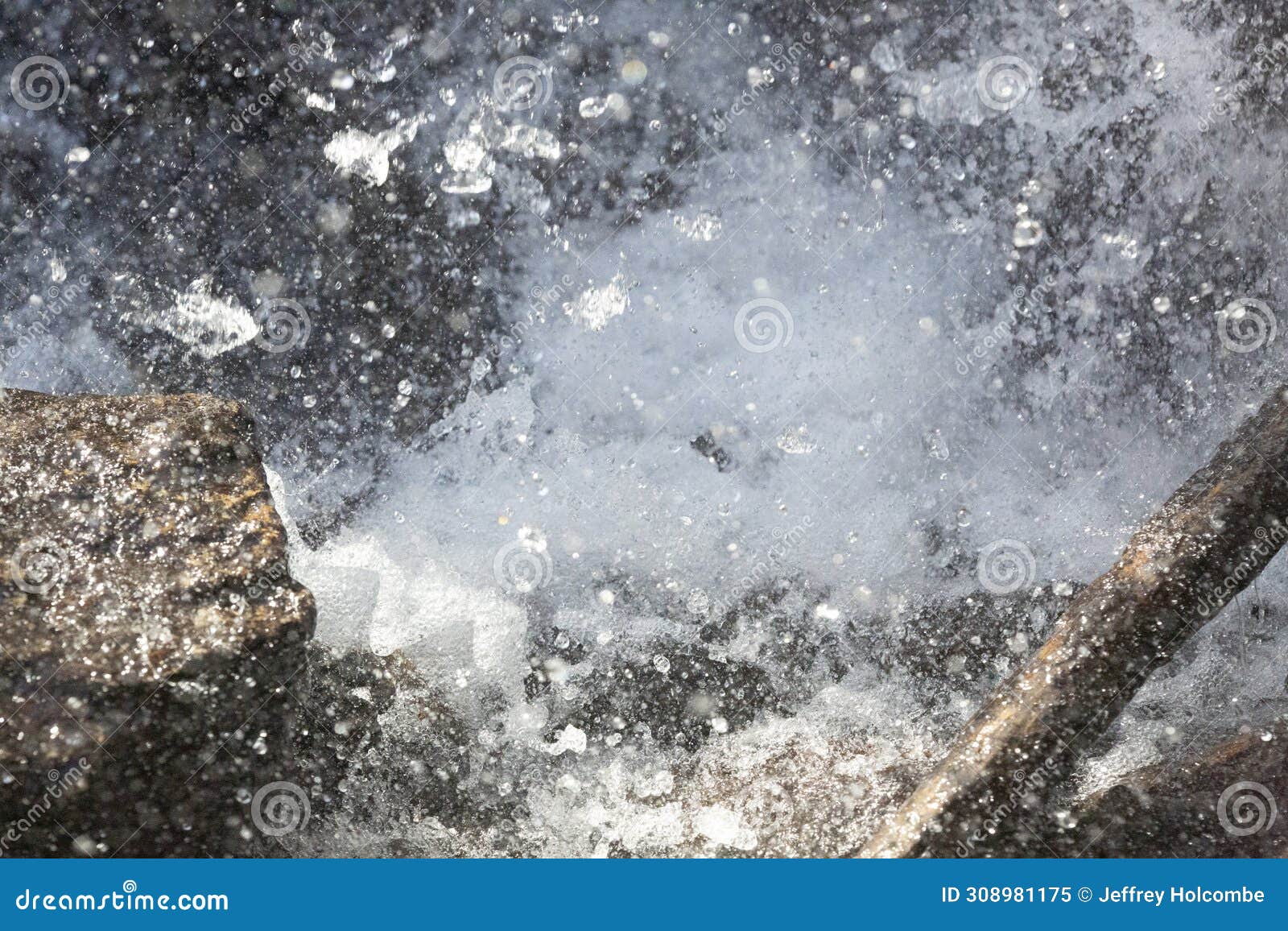 Splashing Drops in a Waterfall Revealed by High Shutter Speed Stock ...