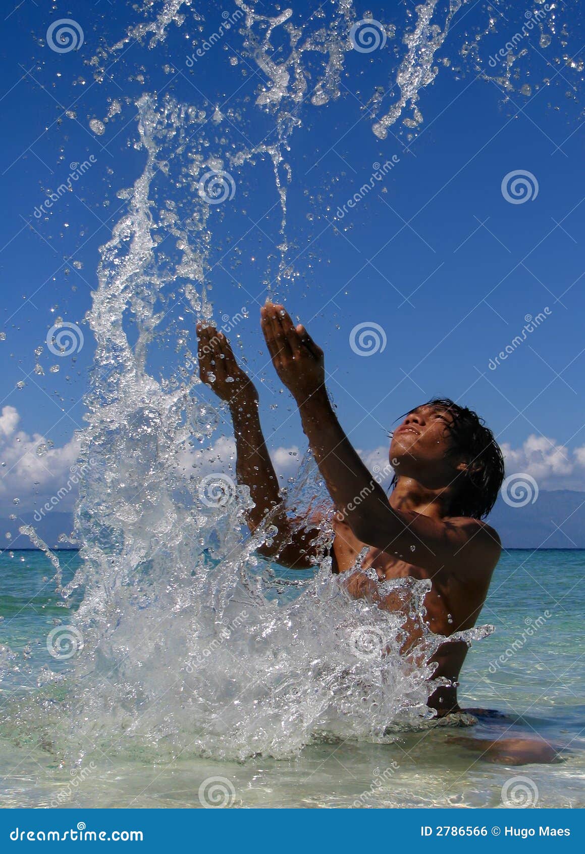 Splashing exotic boy stock photo. Image of vigor, skin - 2786566