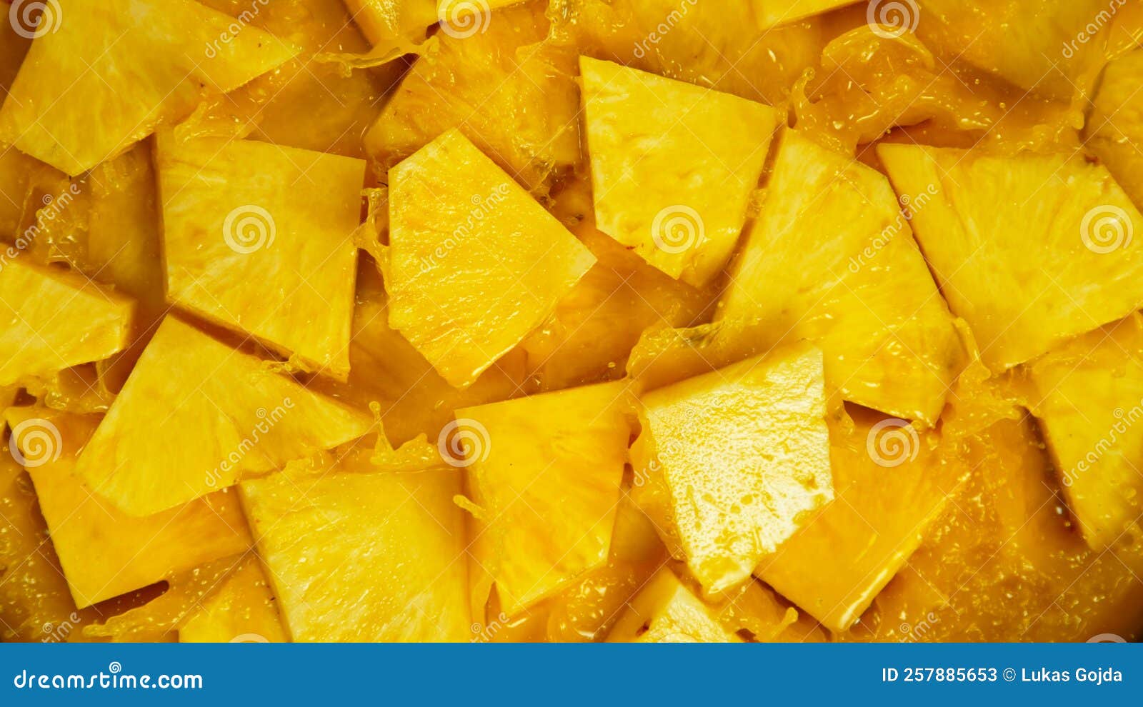 Splashing Fresh Pineapple stock image. Image of falling - 257885653