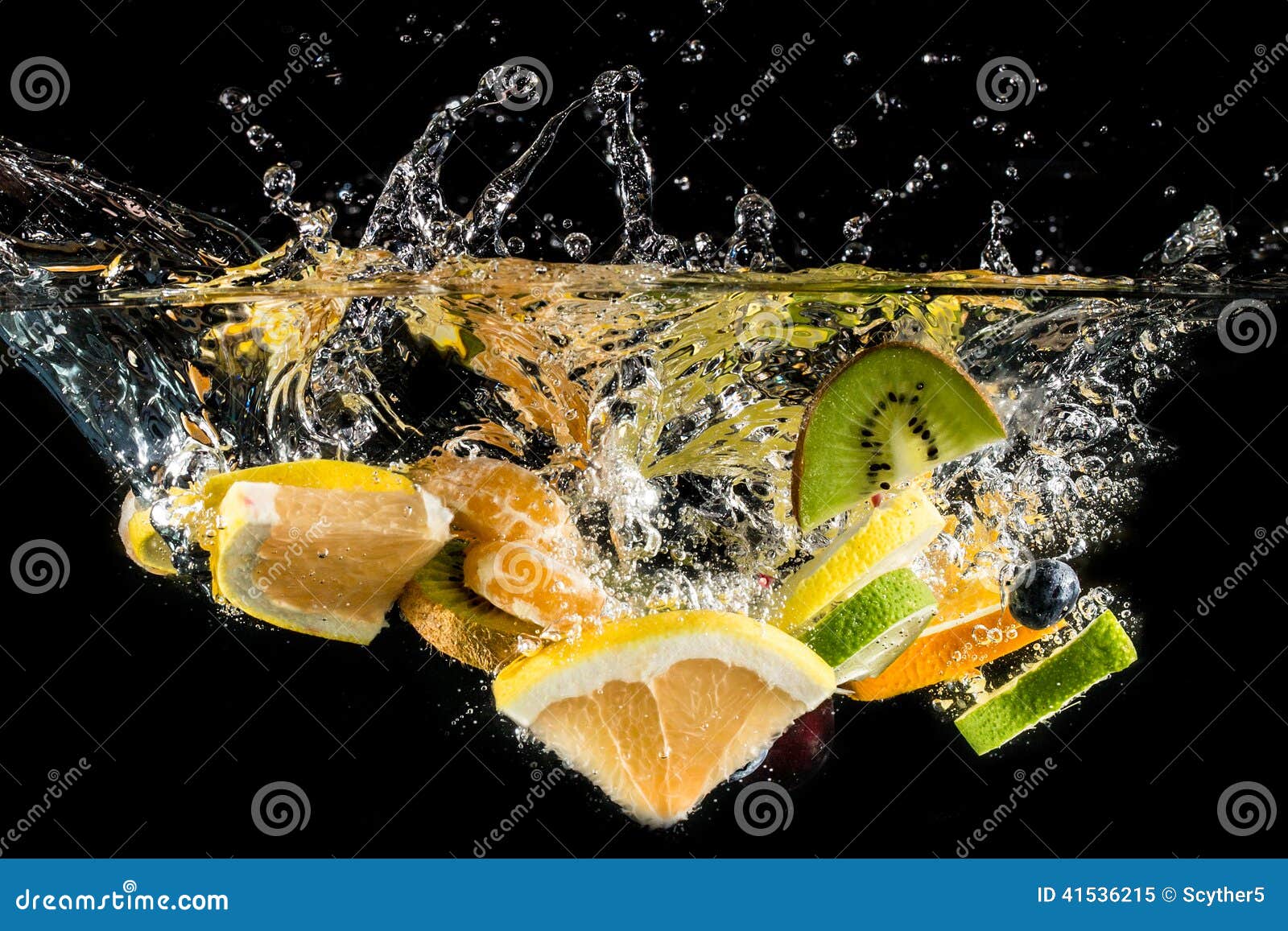 Splashing fruit on water. stock image. Image of diet - 41536215