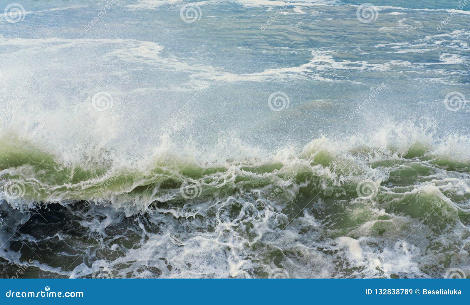Splashing green sea wave stock image. Image of fresh - 132838789