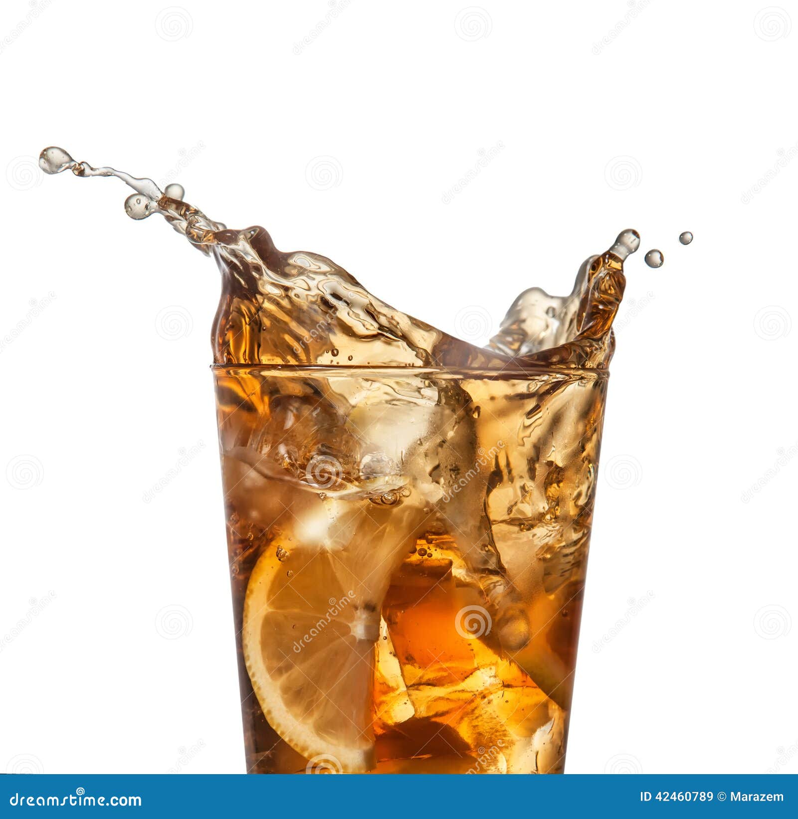 Splashing Iced Tea With Lemon Stock Photo - Image: 42460789
