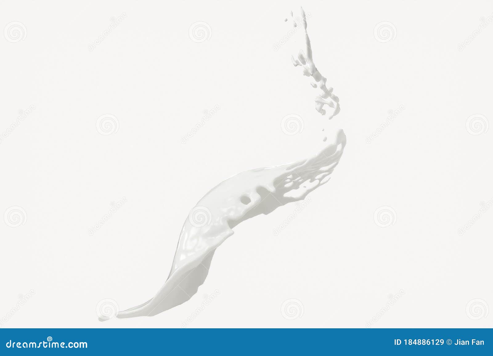 Splashing Milk with White Background, 3d Rendering Stock Illustration ...