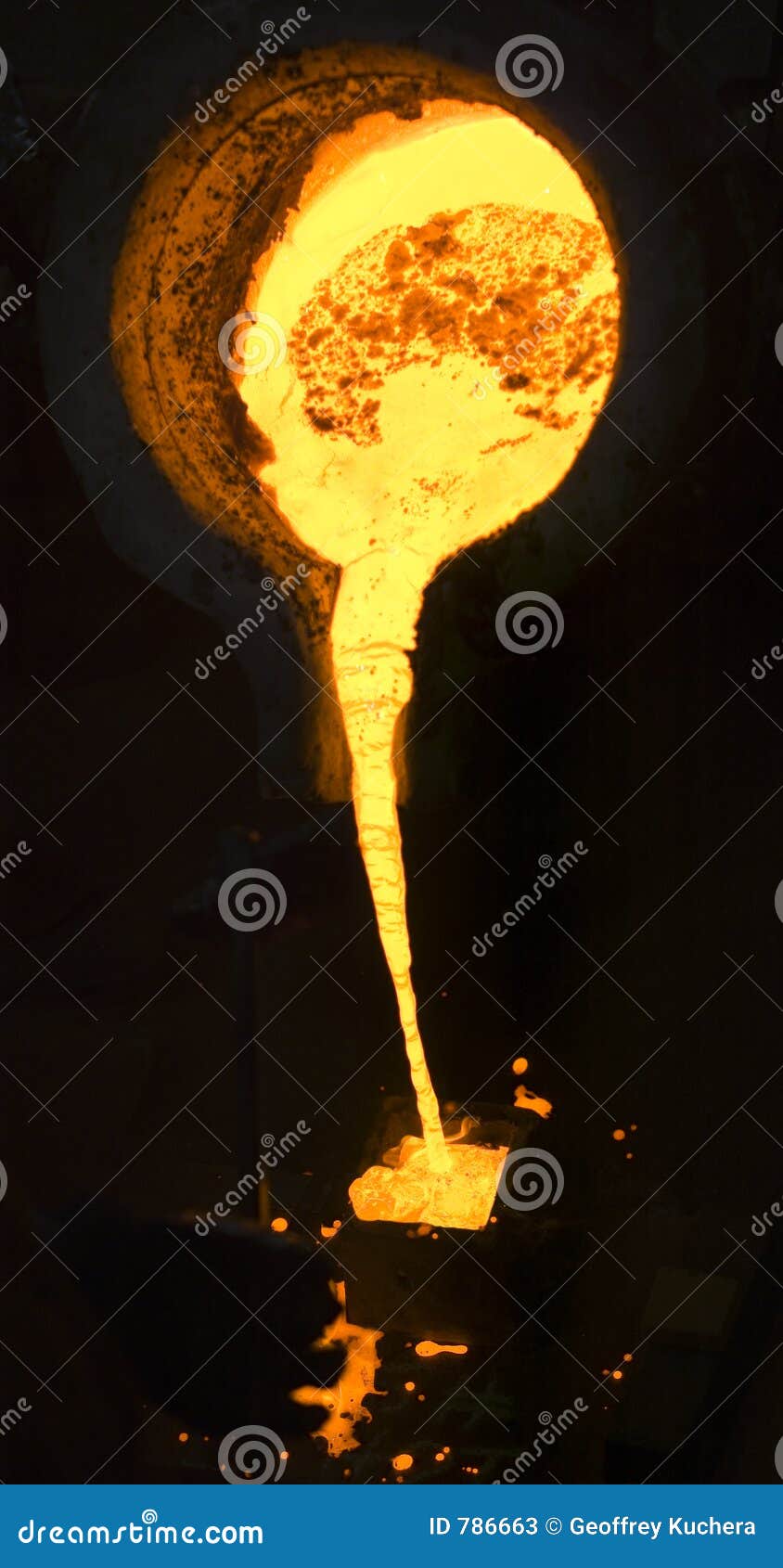 Splashing Molten Metal stock image. Image of industry, crucible - 786663