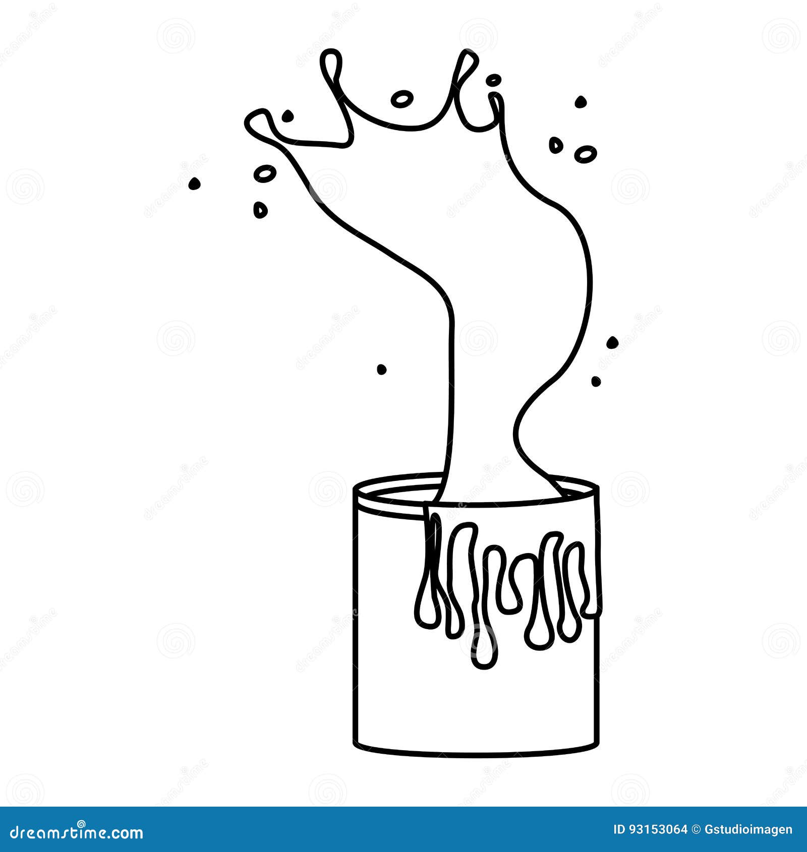 Splashing paint pot icon stock vector. Illustration of simple - 93153064