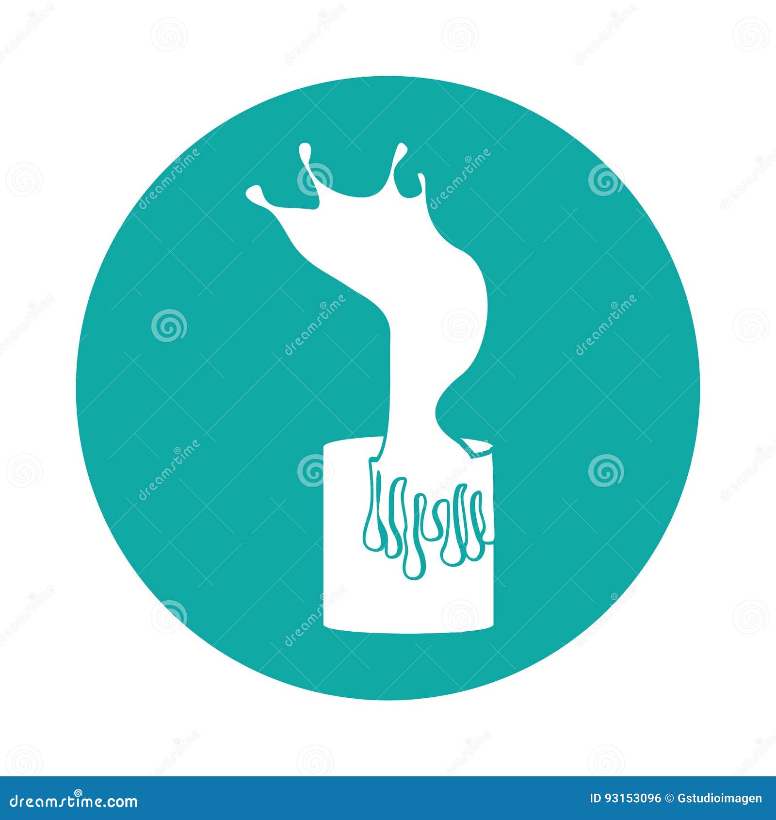 Splashing paint pot icon stock vector. Illustration of object - 93153096