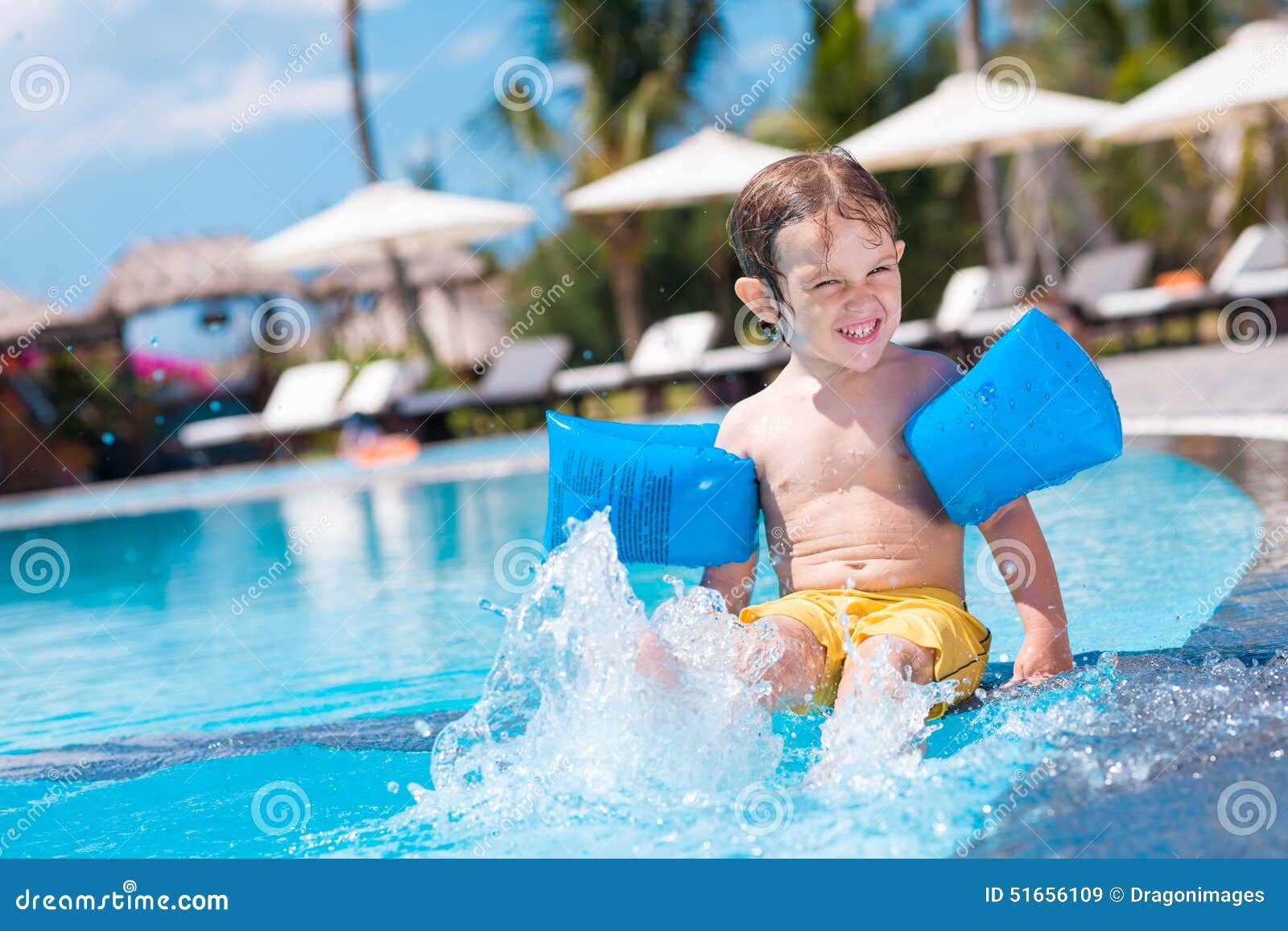 Splashing in the pool stock image. Image of caucasian - 51656109