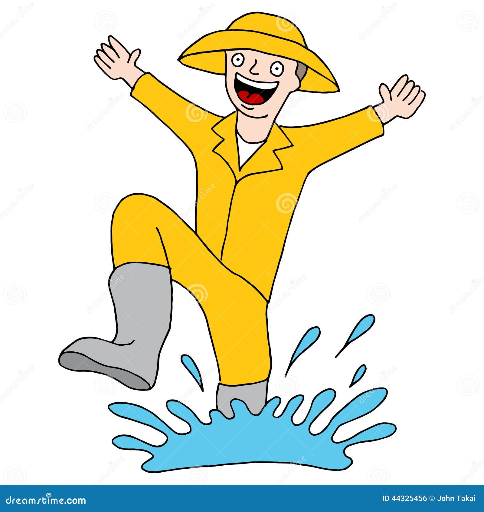 Splashing Puddle Man stock vector. Illustration of splash - 44325456