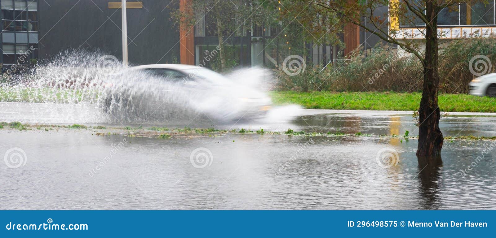 Splashing Water from a Car Driving through Water Stock Image - Image of ...