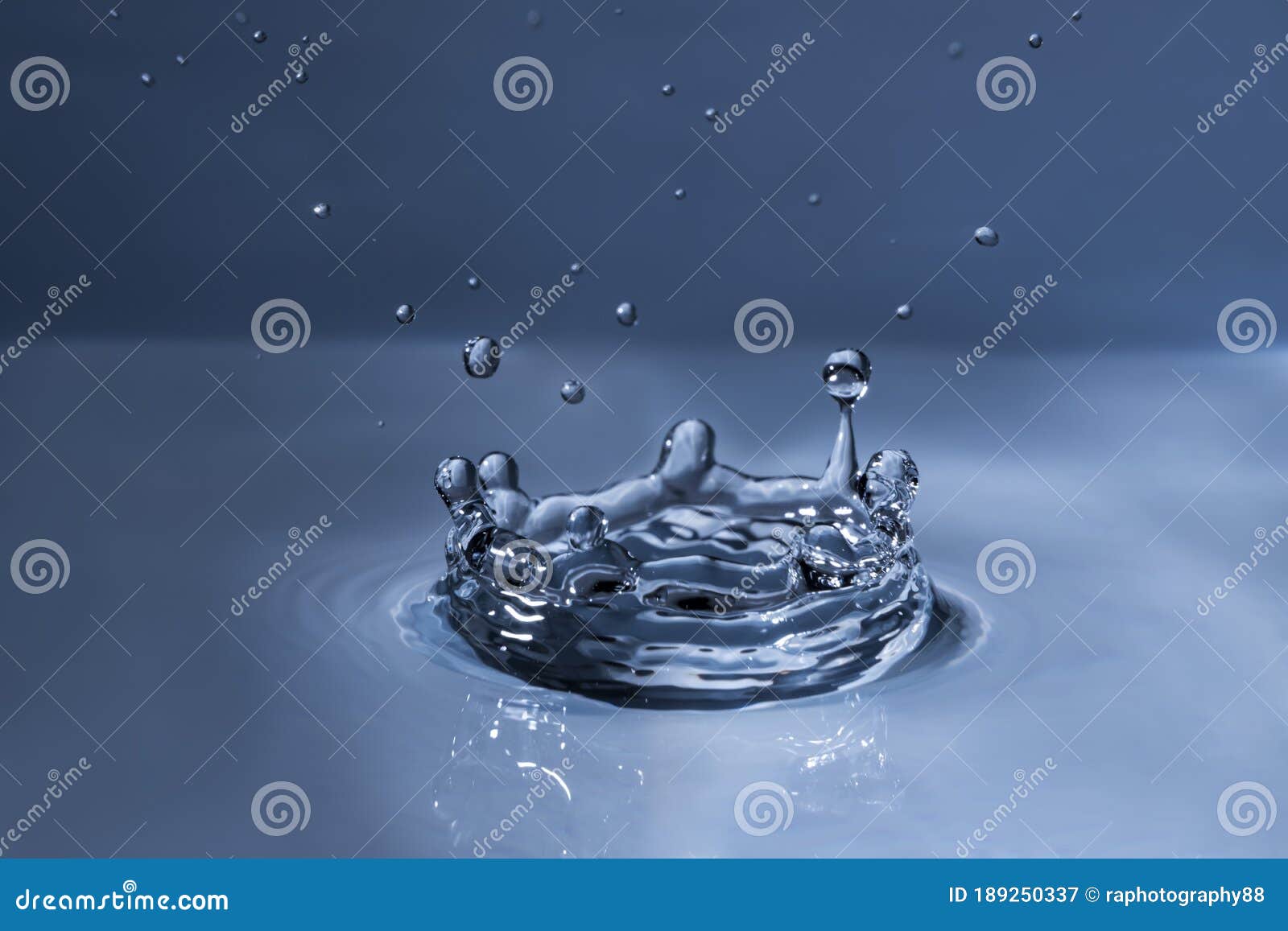 Splashing water drop stock image. Image of reflection - 189250337