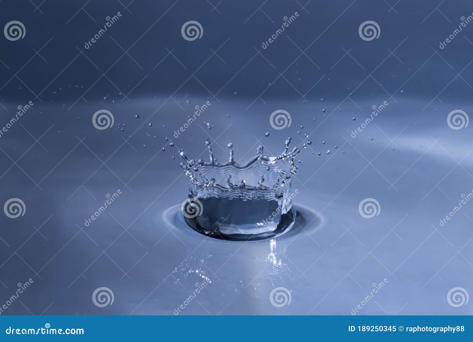 Splashing water drop stock image. Image of rippled, blue - 189250345