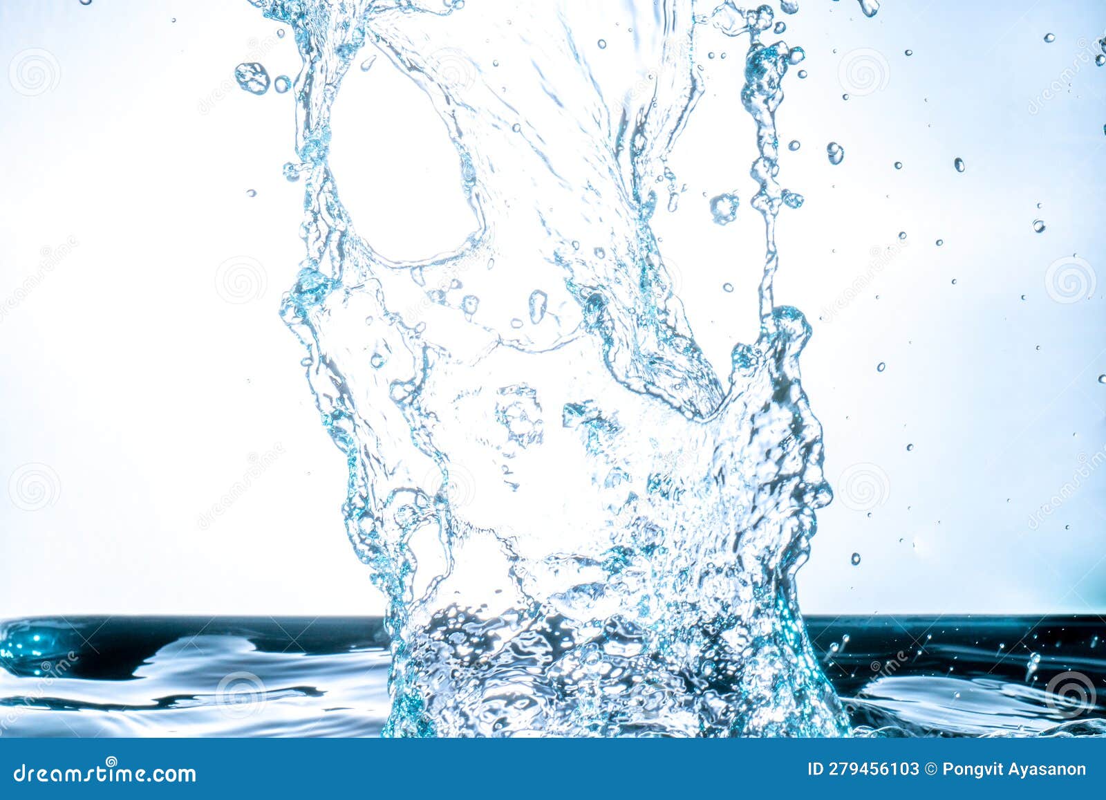 Splashing Water Droplets on a White Background Stock Image - Image of ...