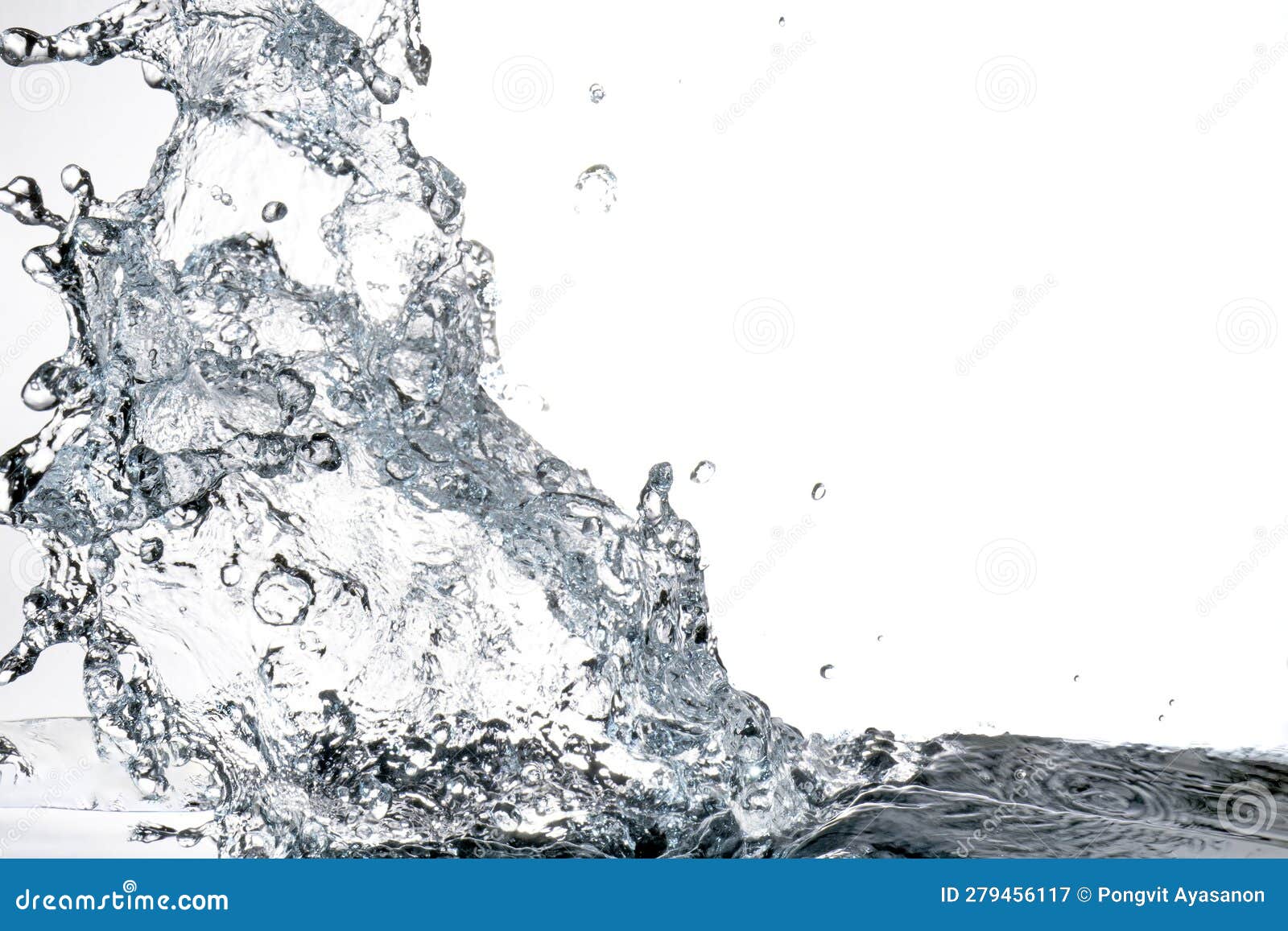 Splashing Water Droplets on a White Background Stock Image - Image of ...