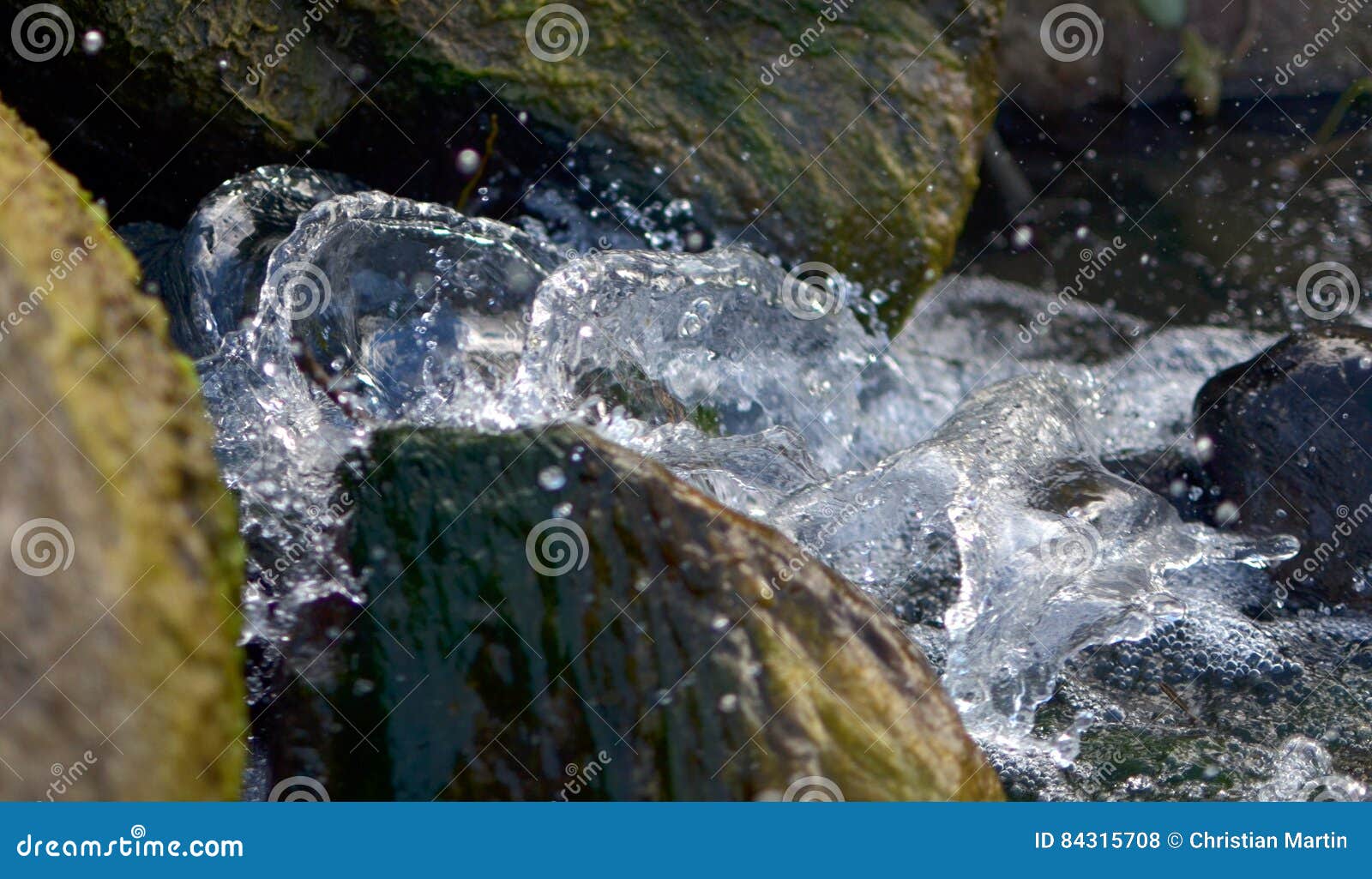 Splashing Water Flowing on Rocks Stock Photo - Image of rocks, rock ...