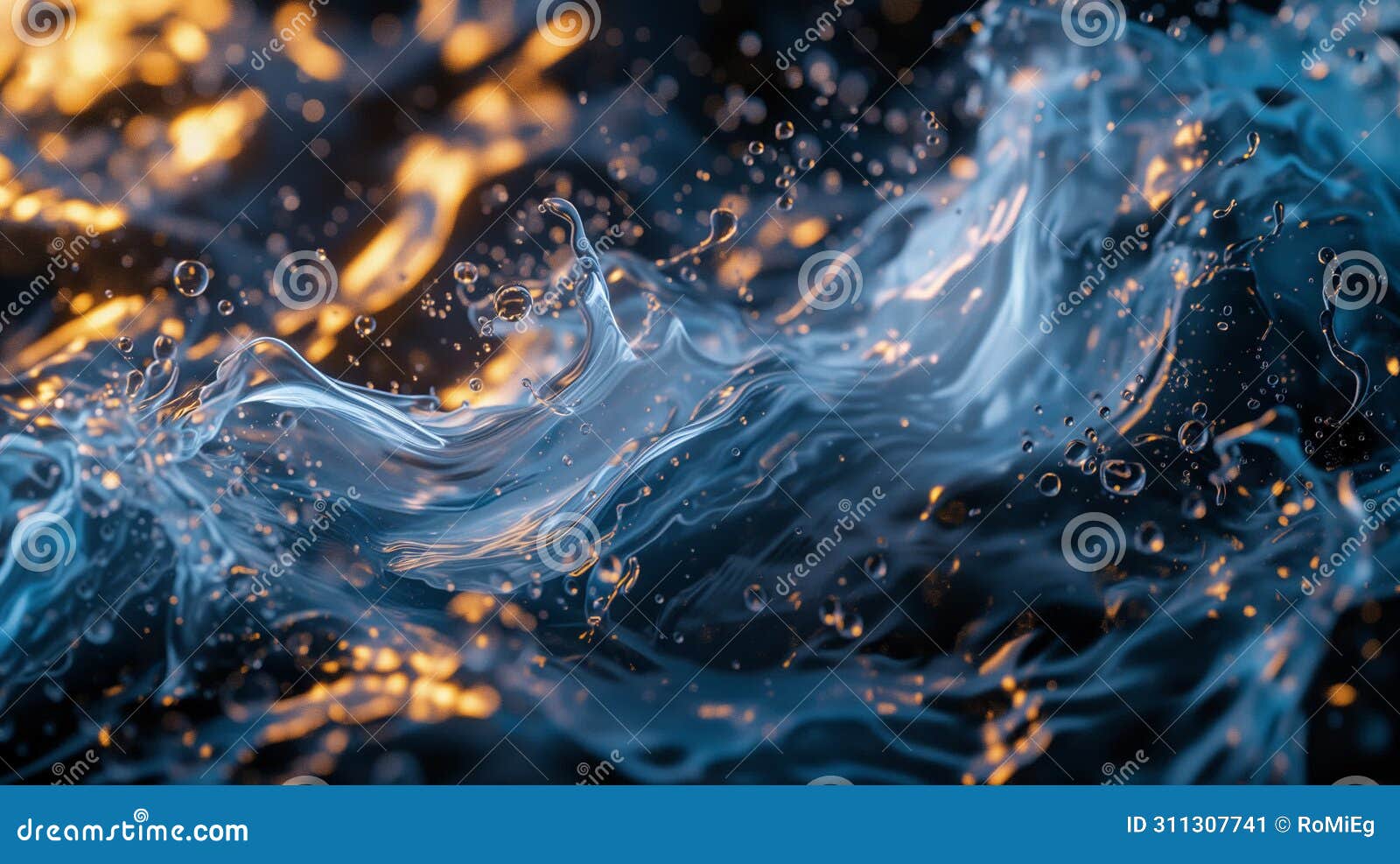 Splashing Water, Foaming and Roaring Stock Image - Image of aqua ...