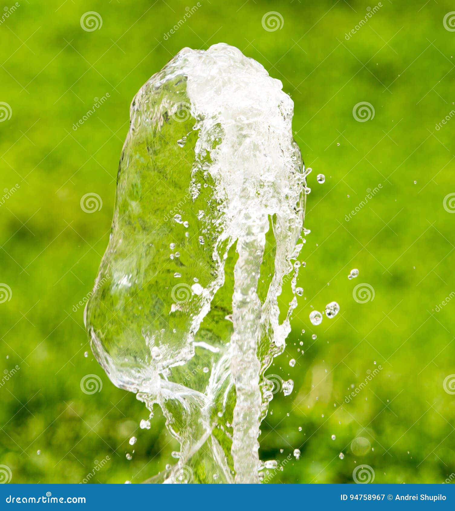 Splashing Water from a Fountain in the Nature Stock Image - Image of ...