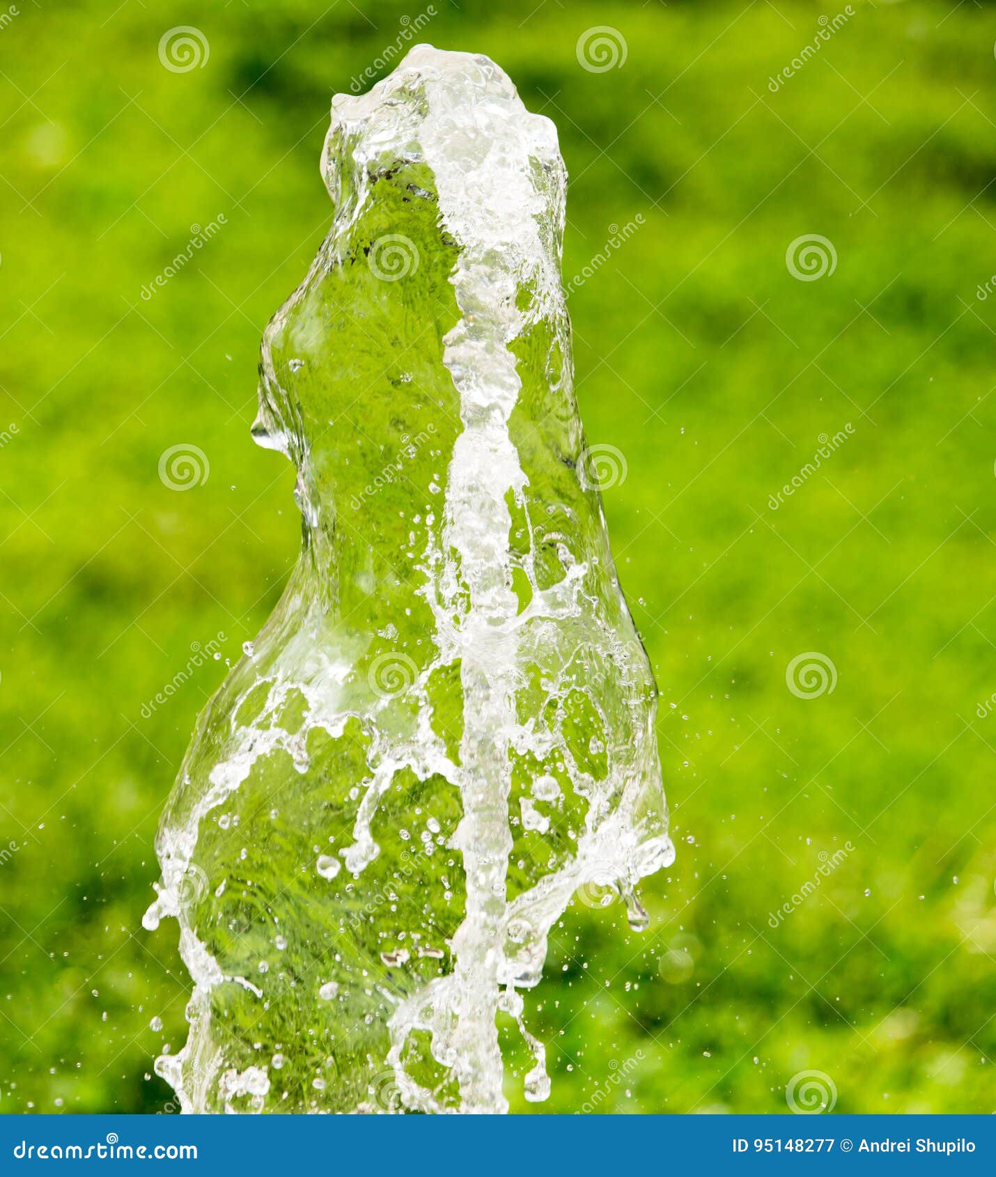 Splashing Water from a Fountain in the Nature Stock Image - Image of ...