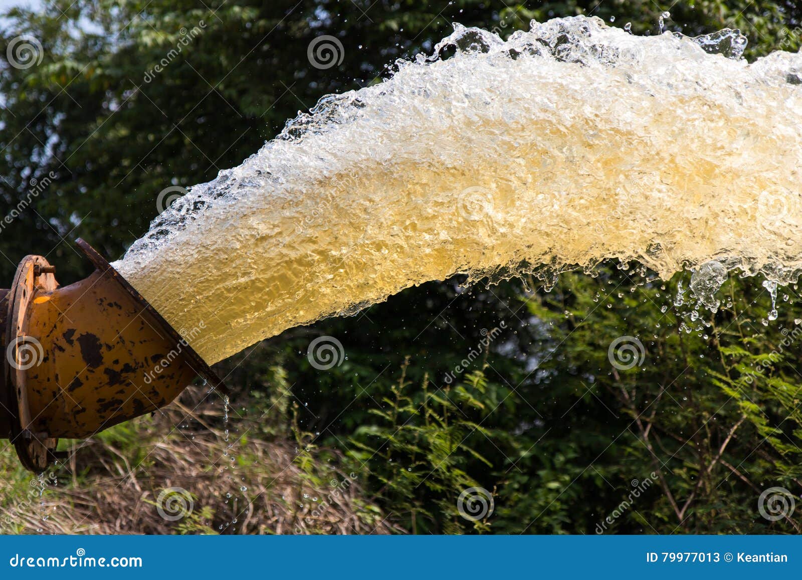 Splashing Water Gushing from a Pipe. Stock Image - Image of natural ...
