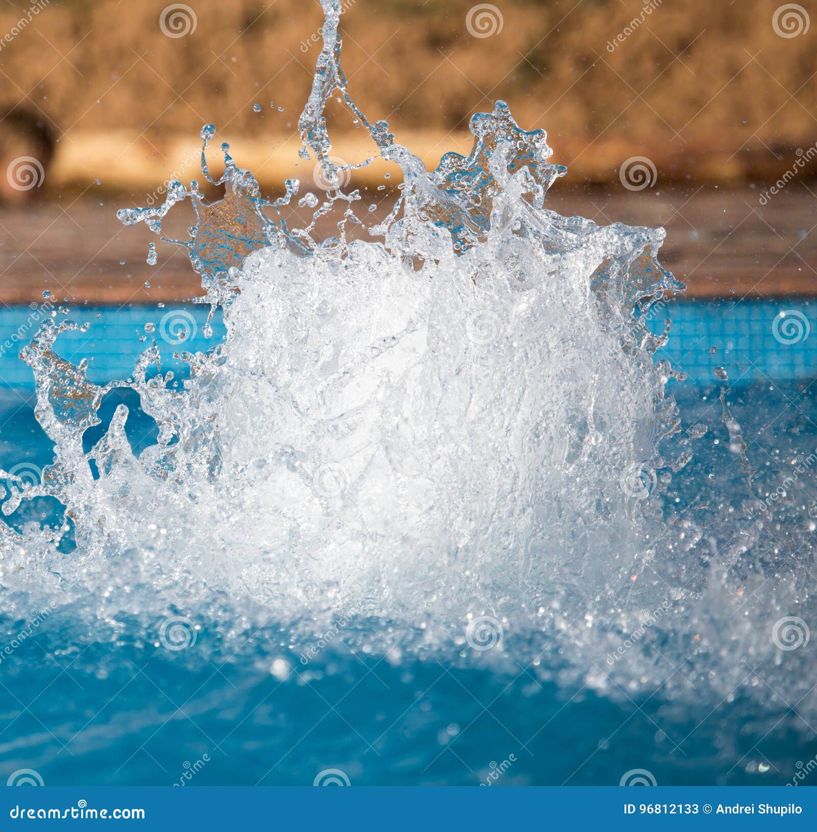 Splashing Water in the Pool As a Background Stock Image - Image of ...