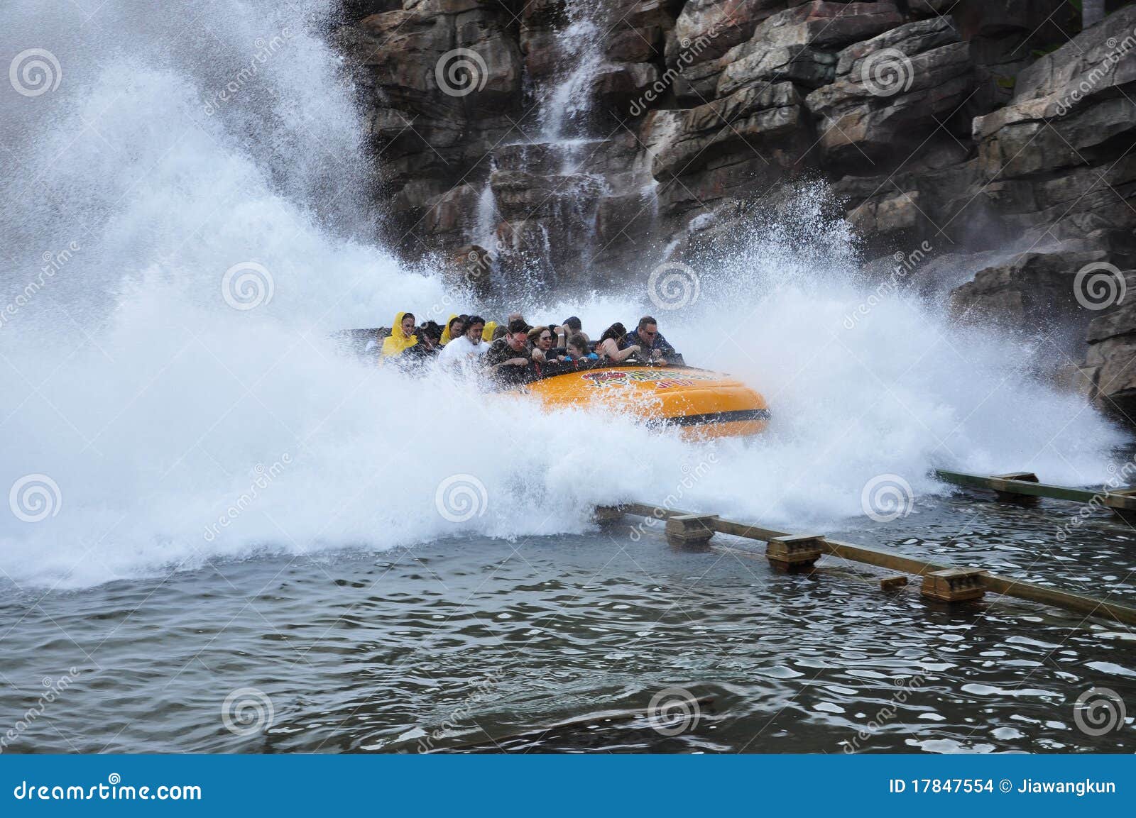 Splashing Water Ride at Theme Park Editorial Stock Image - Image of ...