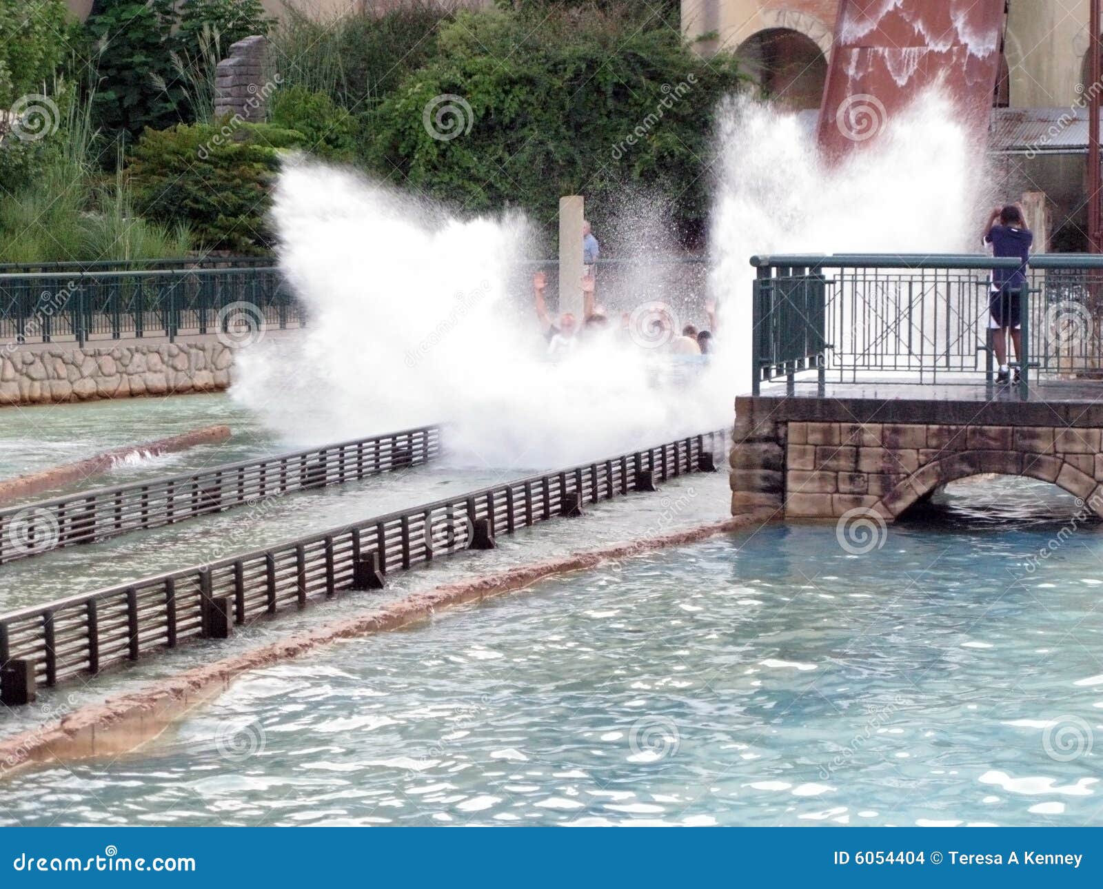 Splashing Water Ride at Theme Park Stock Photo - Image of vacation ...
