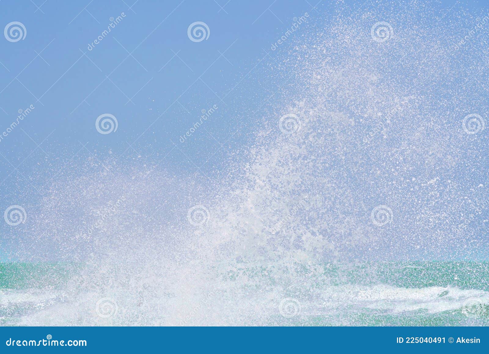 Splashing Water Of Sea Wave Crashing On Shore Spraying White Water Foam
