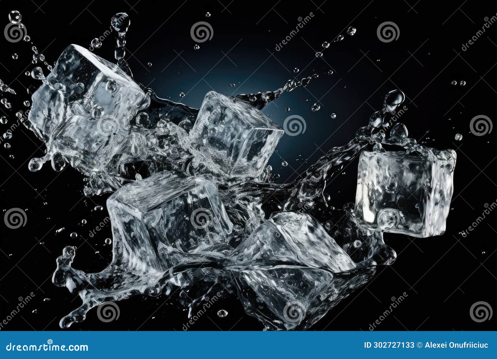 Splashing Water Underwater with Ice Stock Image - Image of white ...