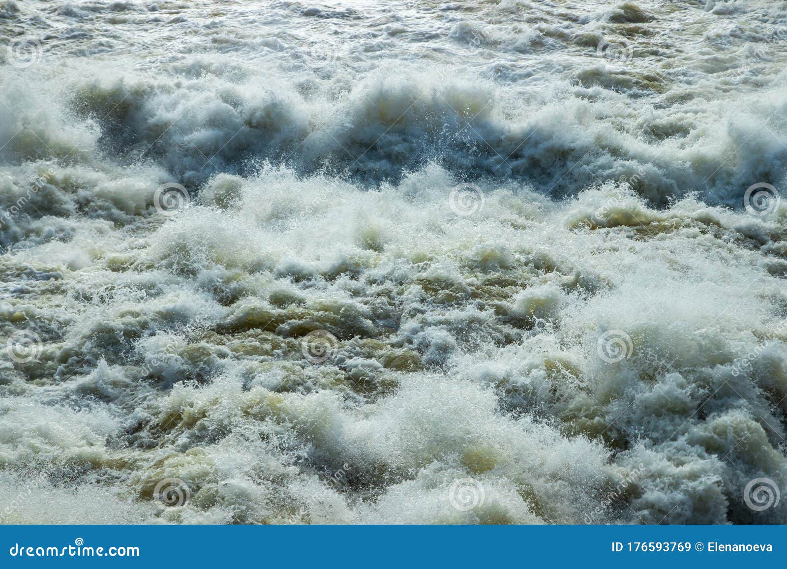 Splashing Water Waves on the Spring Fast River Stock Image - Image of ...