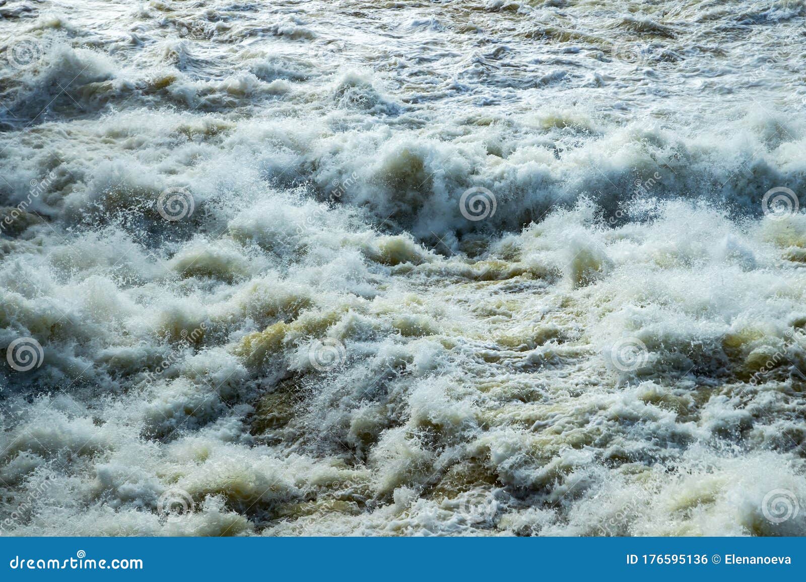 Splashing Water Waves on the Spring Fast River Stock Photo - Image of ...