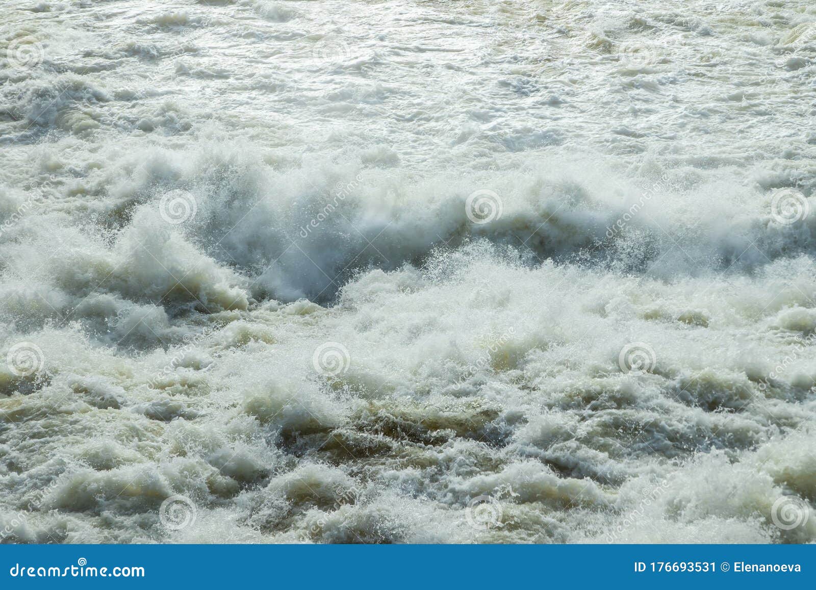 Splashing Water Waves on the Spring Fast River Stock Image - Image of ...